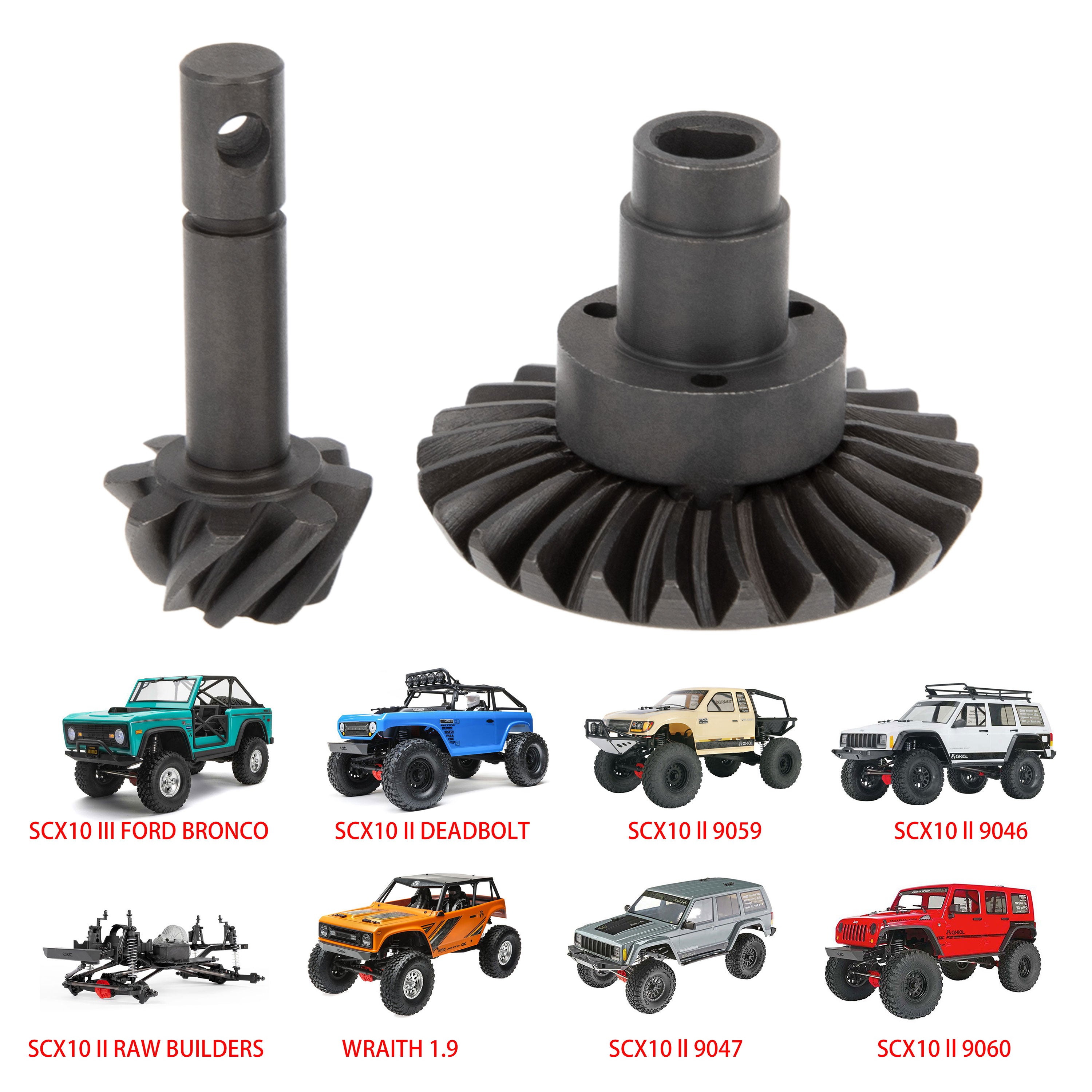 MEUS Racing Steel Front Rear Axle Gears 8T/24T/27T/30T for 1/10 SCX10 ...