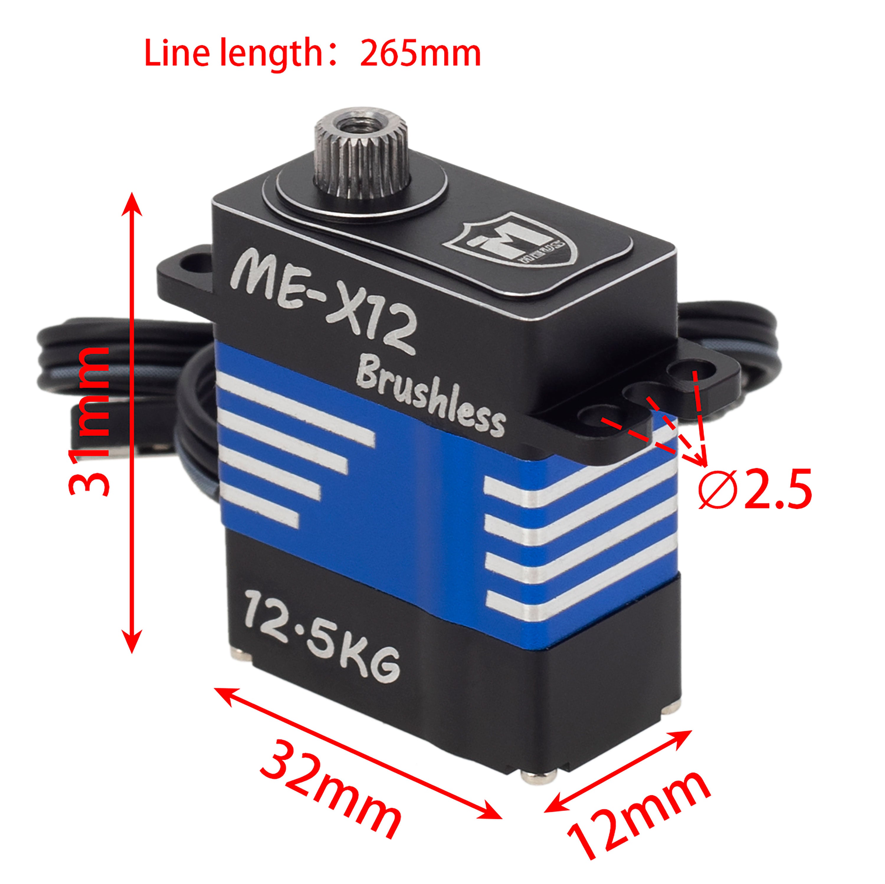MEUS Racing 12.5KG Brushless High Torque Micro Servo with Adjustable B