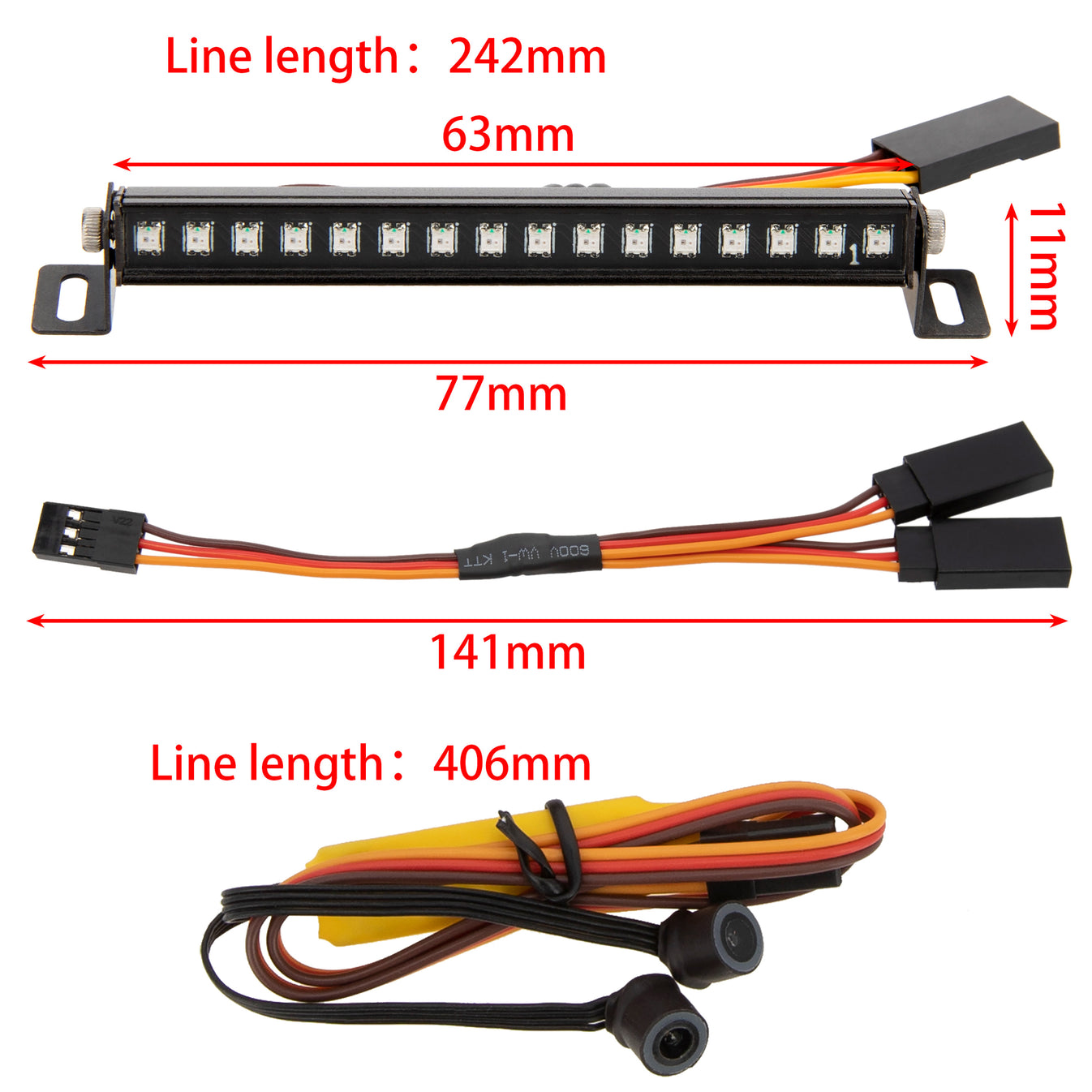 MEUS Racing Metal Roof 16 LED Light Bar & Headlight 8MM Angel Eyes for