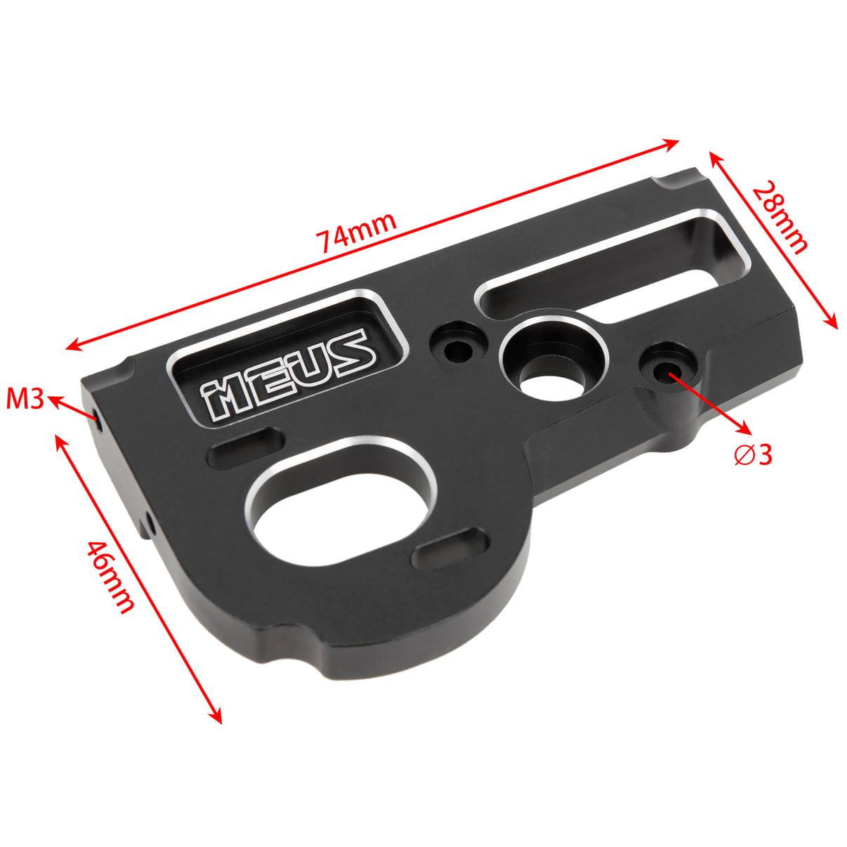 MEUS Racing Aluminum CNC Motor Mount for Axial 1/10 SCX10 PRO Upgrades