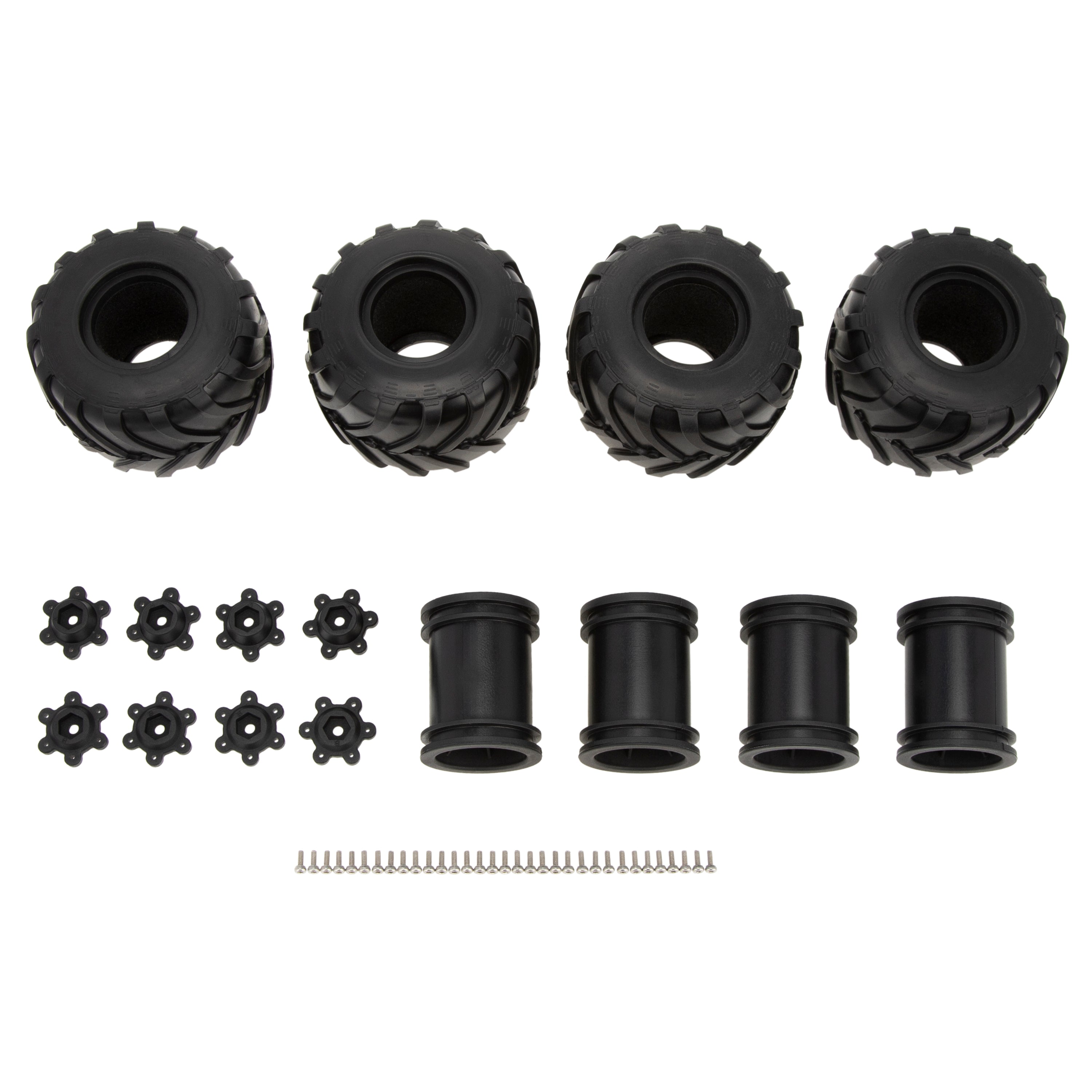 MEUS Racing 4PCS 1.0 RC Monster Truck Rim Tire Set for Axial SCX24 FMS