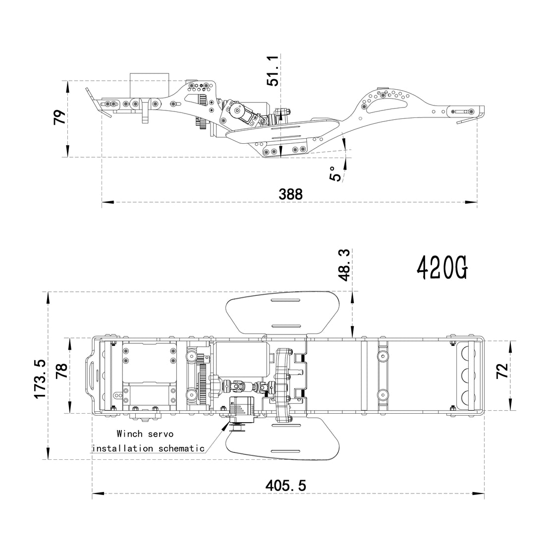 MEUS Racing RC LCG-GOLD RUSH V1 Carbon Fiber Chassis Frame DIY Kit Gea