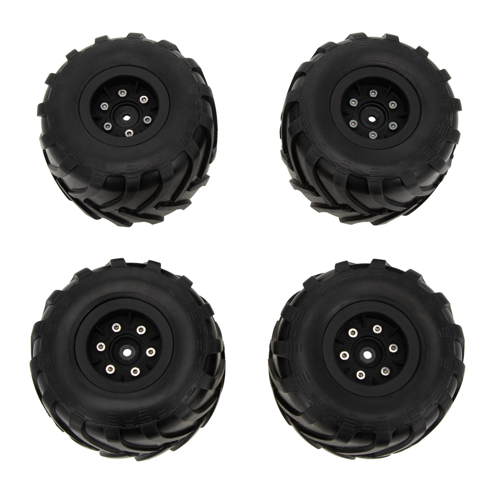 MEUS Racing 4PCS 1.0" RC Monster Truck Rim Tire Set for Axial SCX24 FM