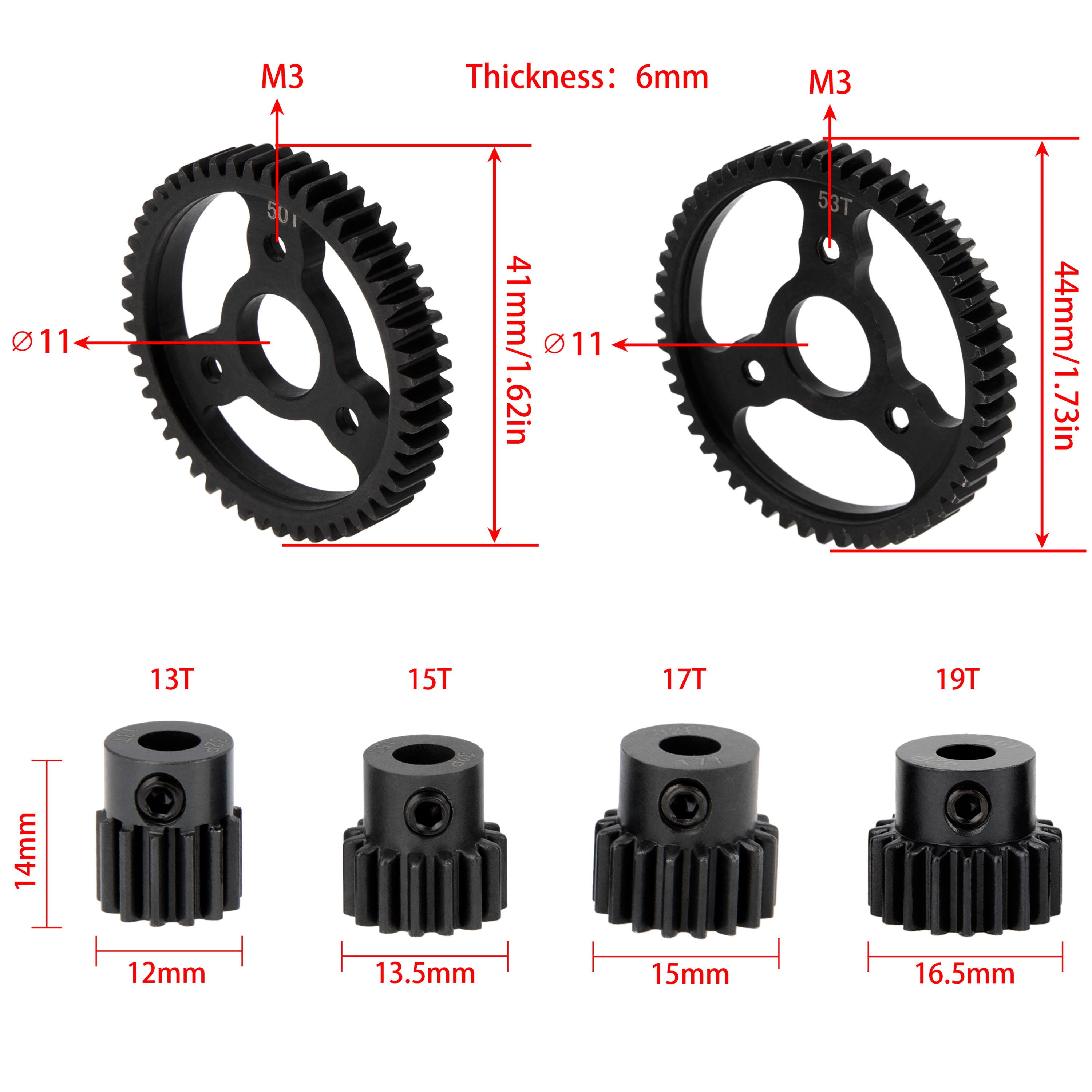 MEUS Racing 32P Metal Hardened Steel Gear 50T/53T 52T/54T Spur Gears w