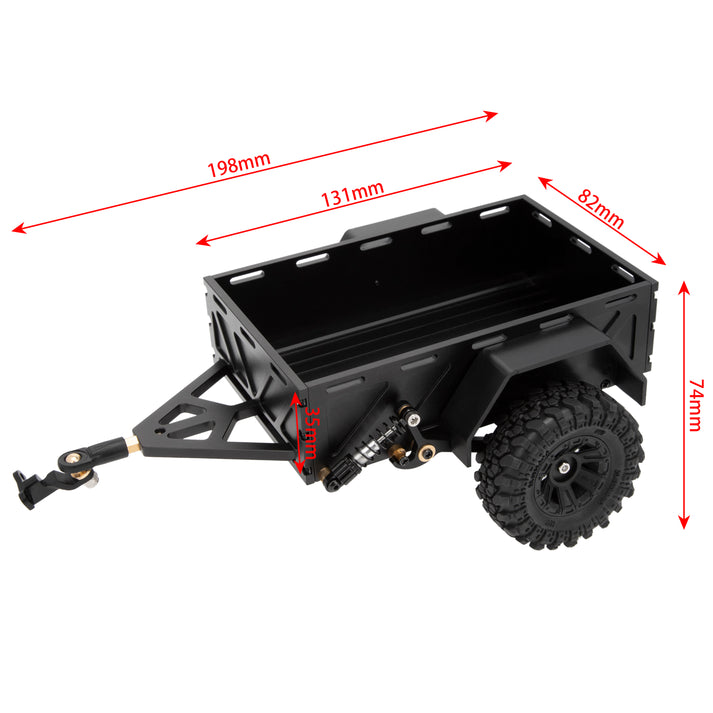 MEUS RACING Utility Trailer Car with Hitch for TRAXXAS TRX-4M TRX4M 1/