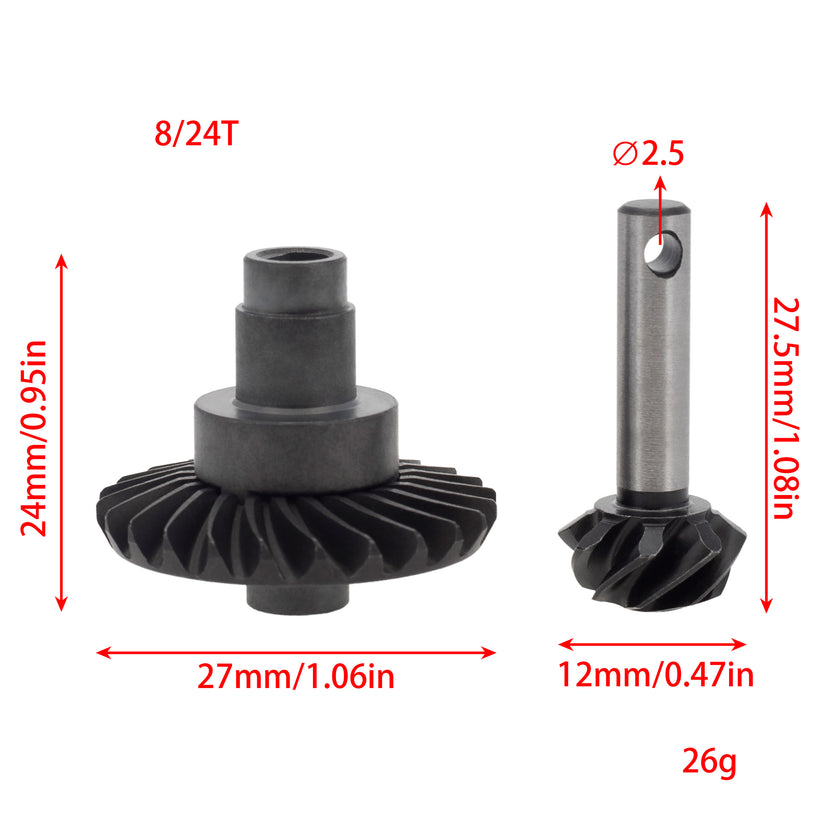 MEUS Racing Overdrive Underdrive Steel Helical Diff Axle Gears For 1/1