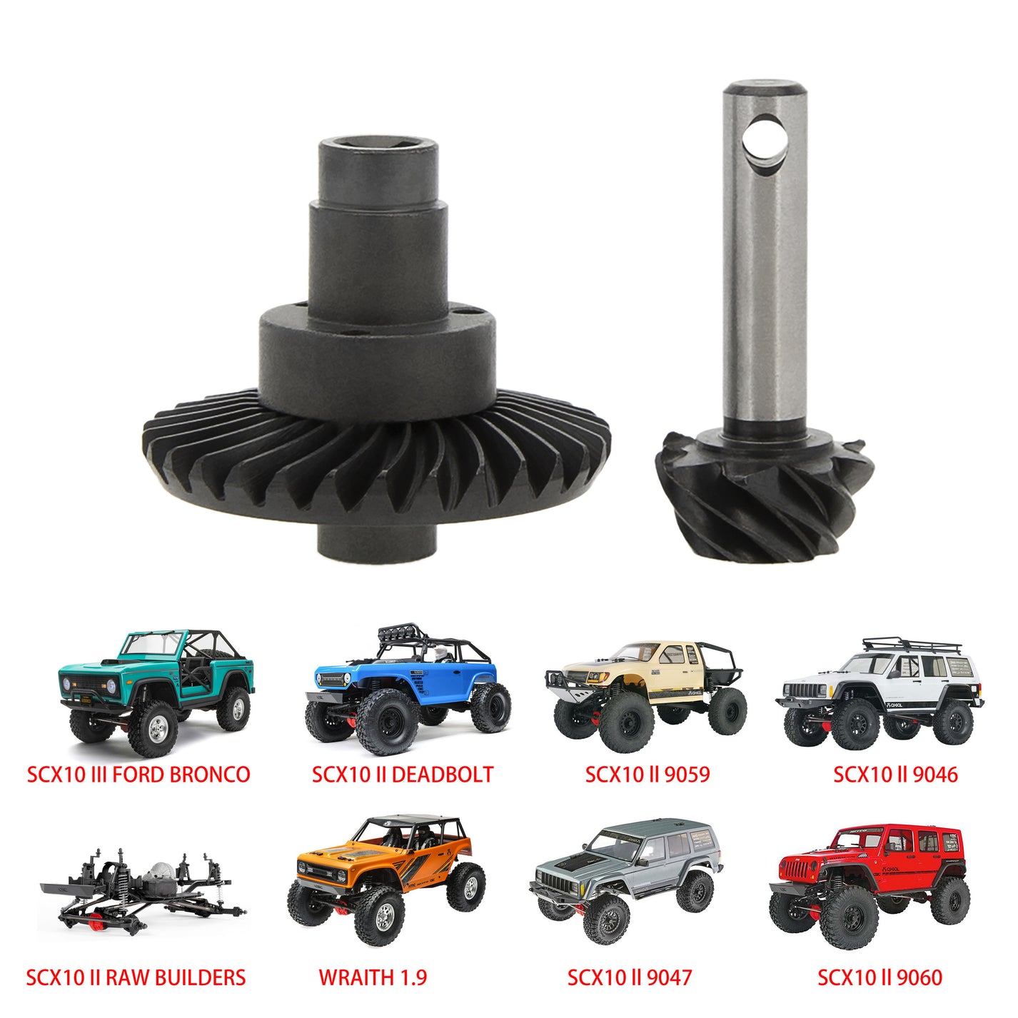 MEUS Racing Steel Front Rear Axle Gears 8T/24T/27T/30T for 1/10 SCX10 ...