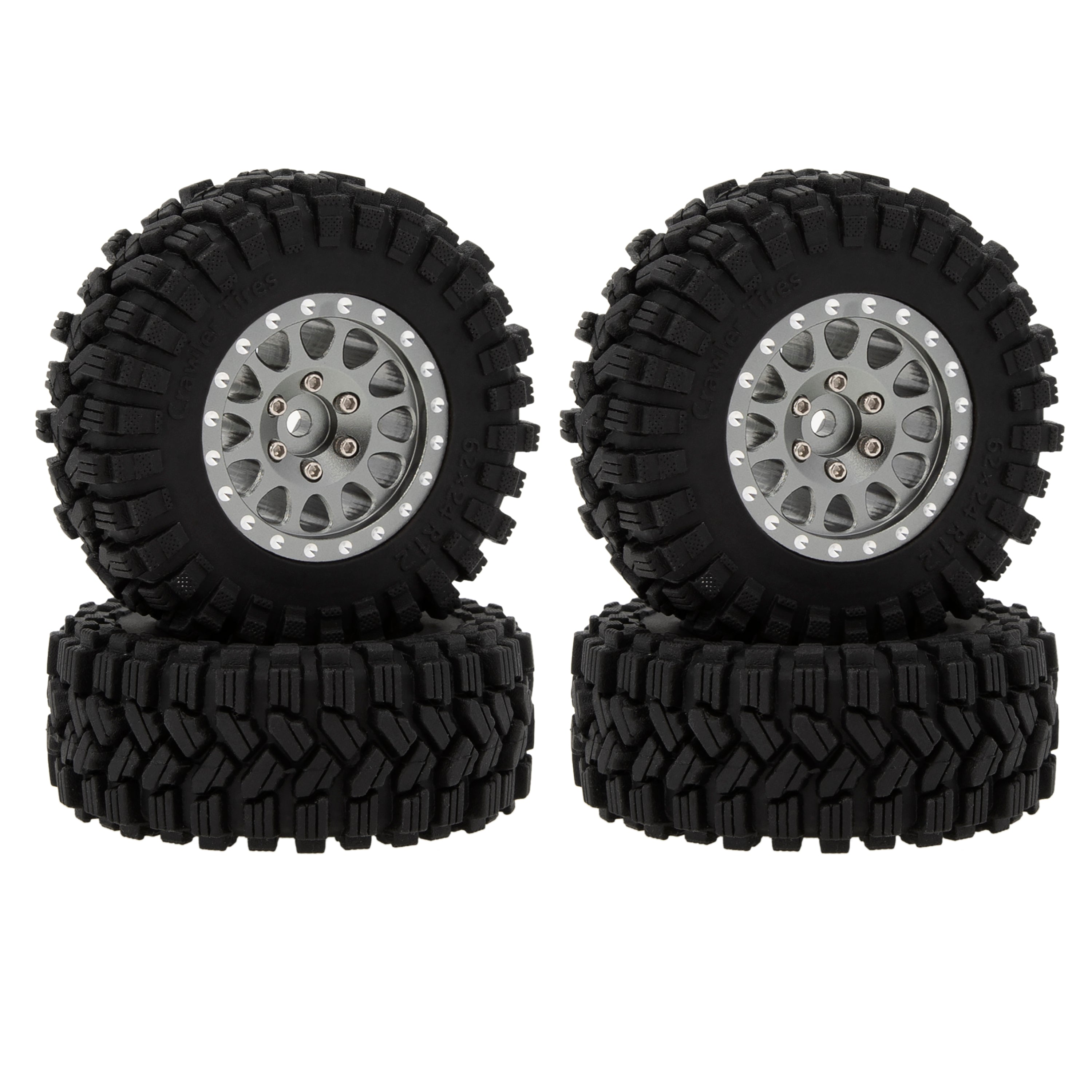 MEUS Racing RC Tires 1.2-inch Aluminium wheels for TRX4M SCX24 FCX24