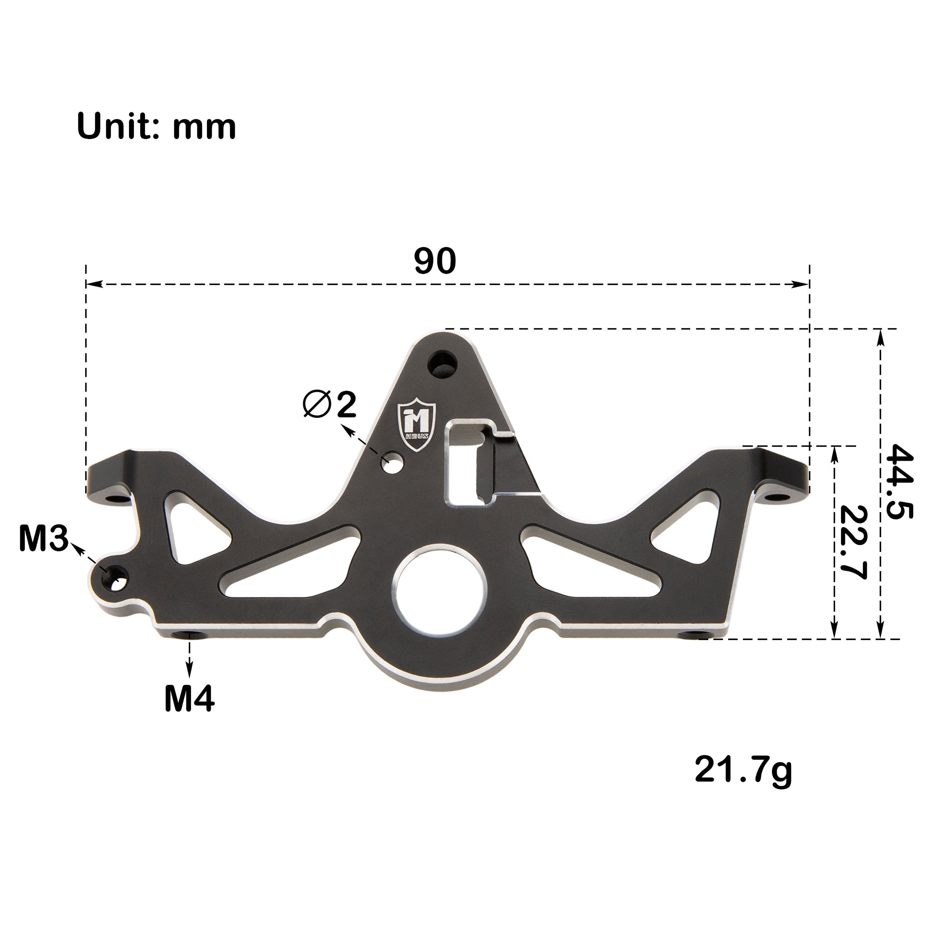 MEUS Racing Aluminum Motor Mount for 1/10 Traxxas Bigfoot Slash Stampe