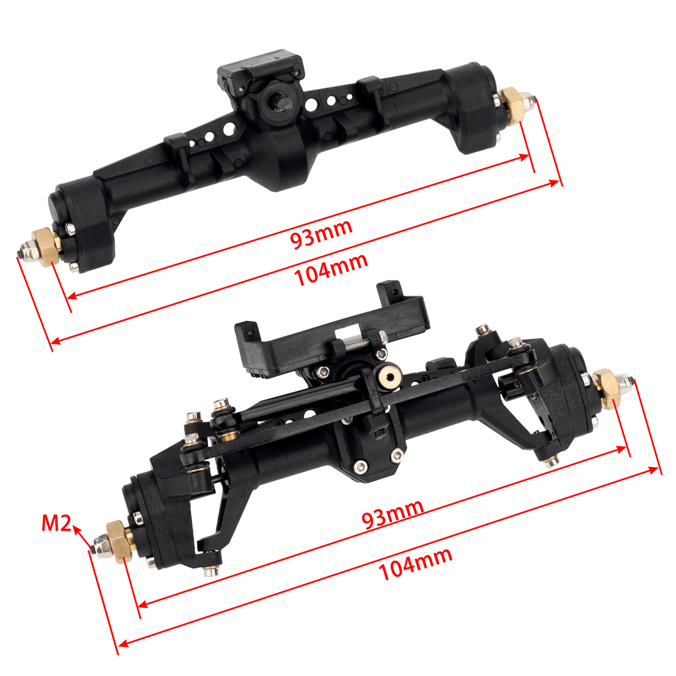 Meus Racing Plastic Nylon Axles Front/Rear Portal Axle for Axial SCX24