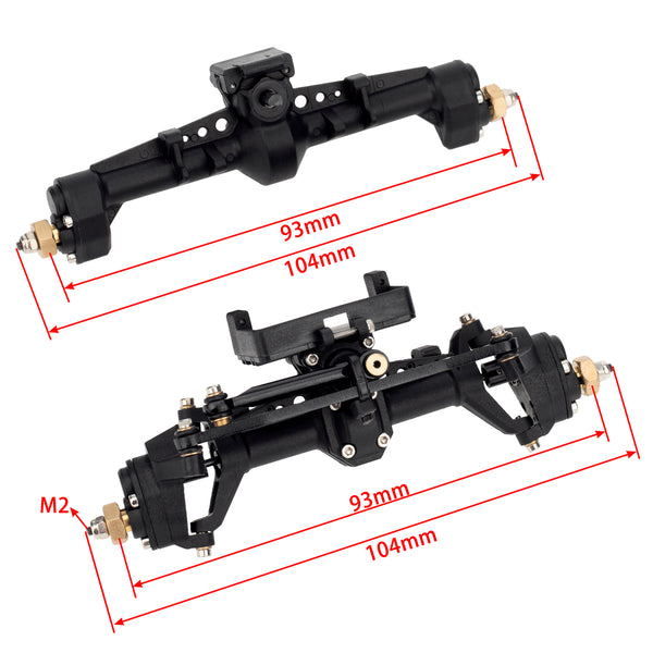 Meus Racing Plastic Nylon Axles Front/Rear Portal Axle for Axial SCX24
