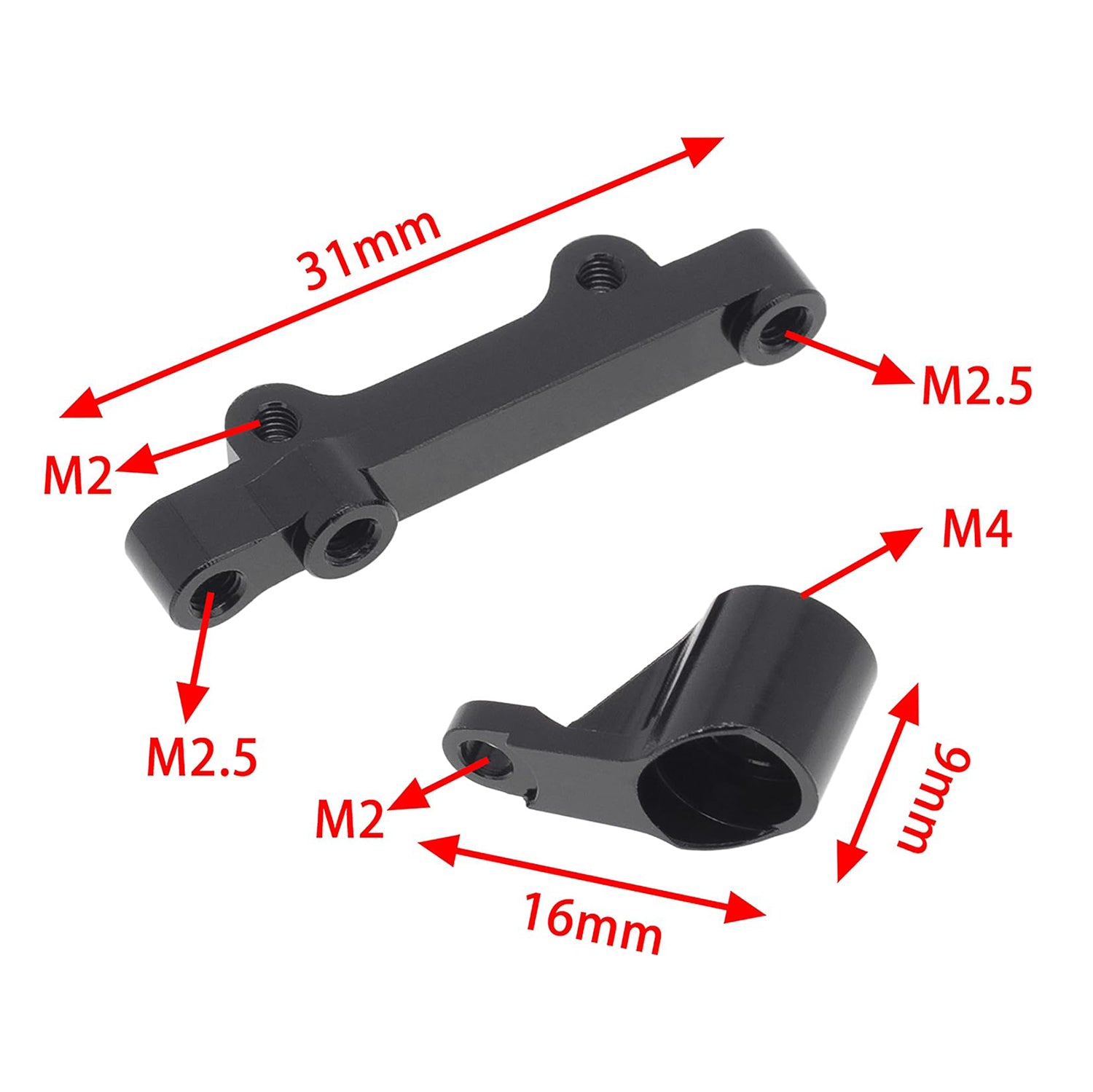 MEUS Racing Metal Steering Knuckle Suspension Arms Set for Losi 1/18 M