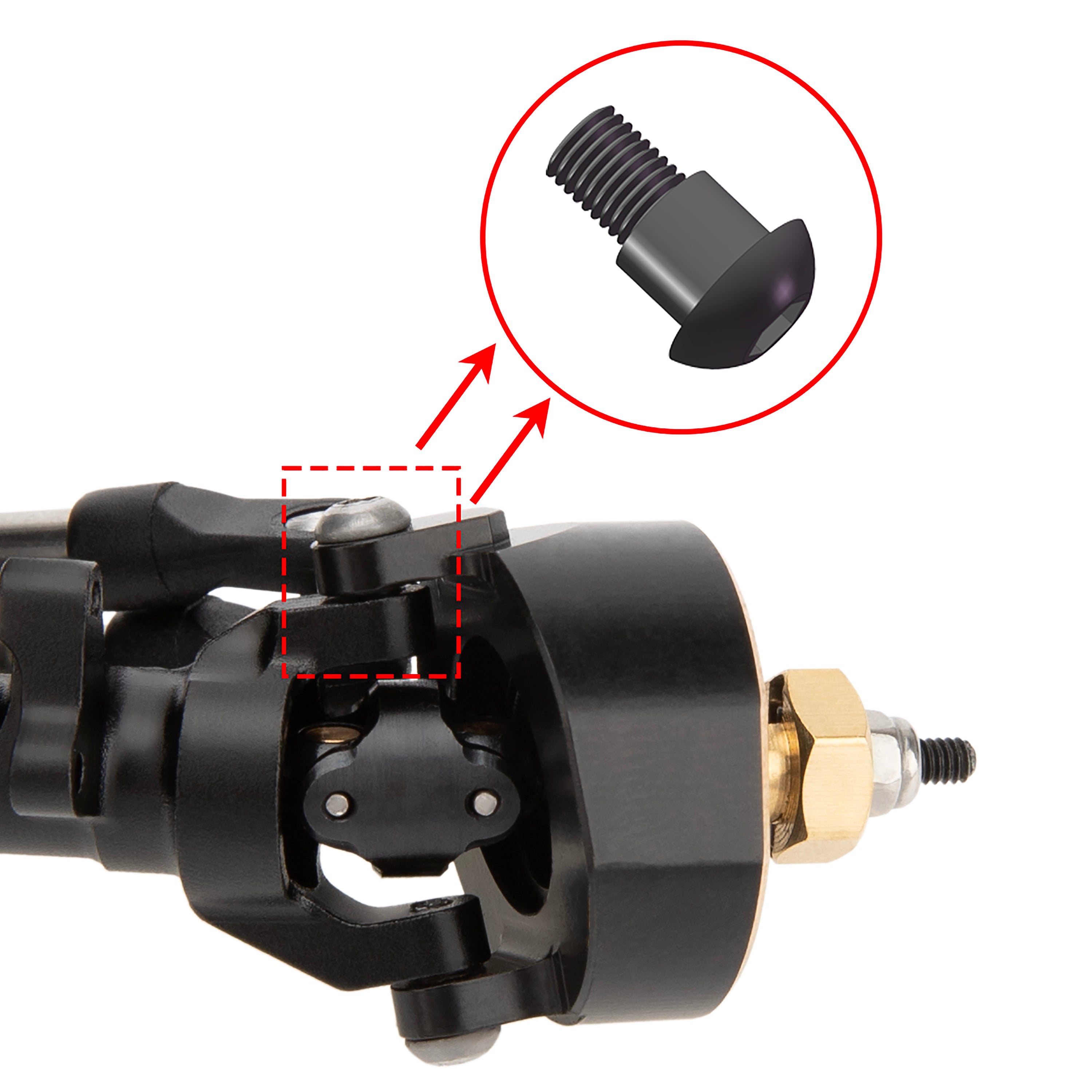 MEUS Racing SCX24 Metal V2 Isokinetic Front Rear Axles with Servo Set ...