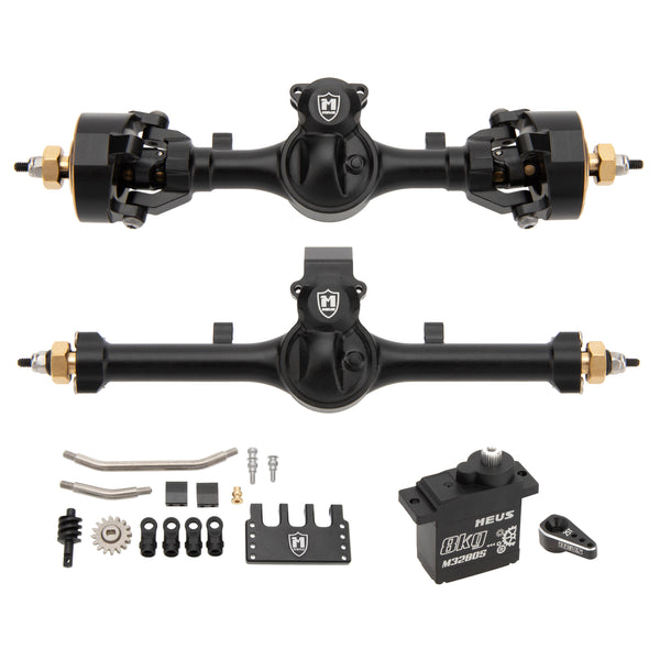 MEUS Racing SCX24 Metal V2 Isokinetic Front Rear Axles with Servo Set ...