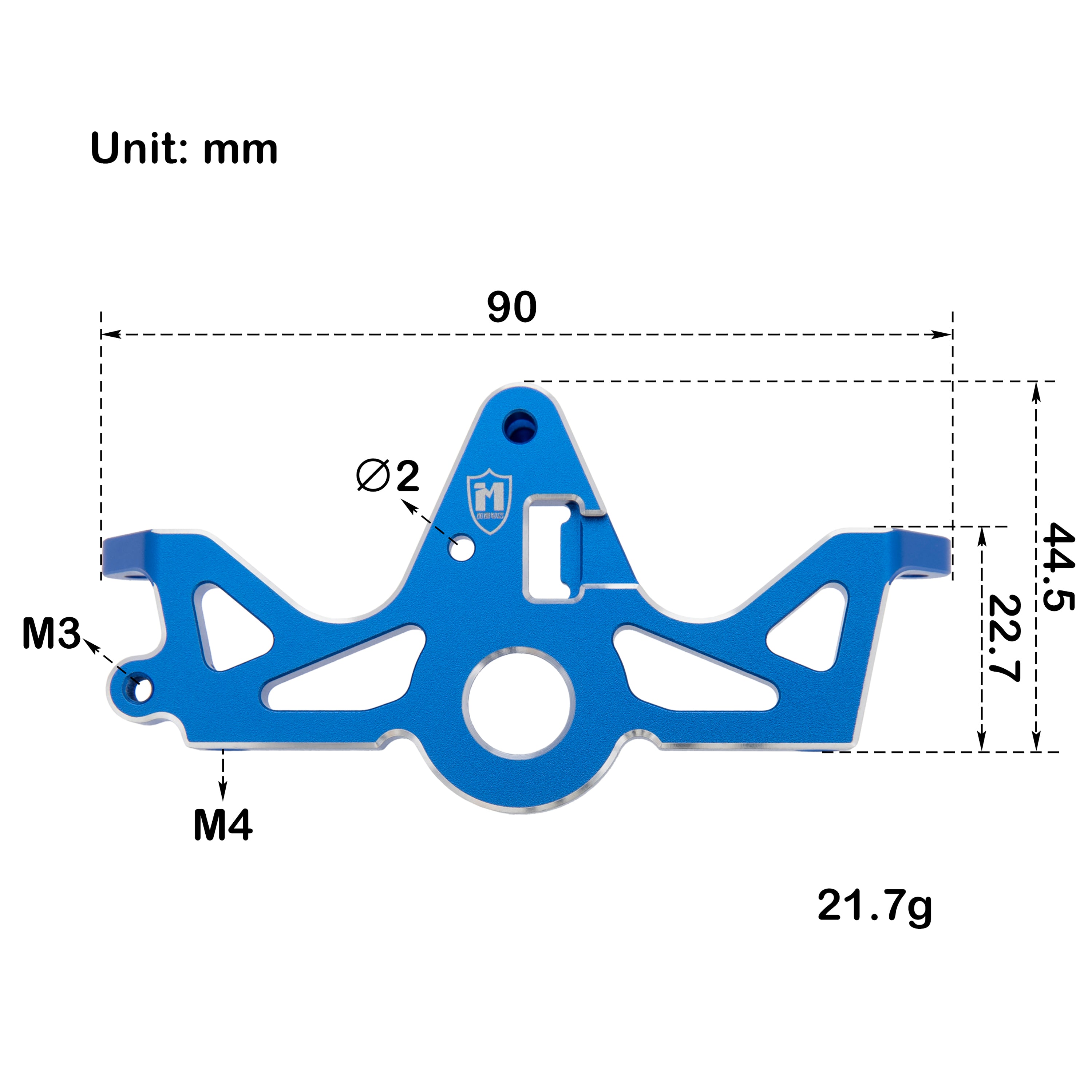 MEUS Racing Aluminum Motor Mount for Traxxas 1/10 Ford F-150 Raptor R