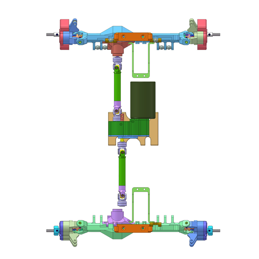 MEUS Racing 1/10 Capra 1.9 4WS UTB Isokinetic 3-Section Two Front Axle
