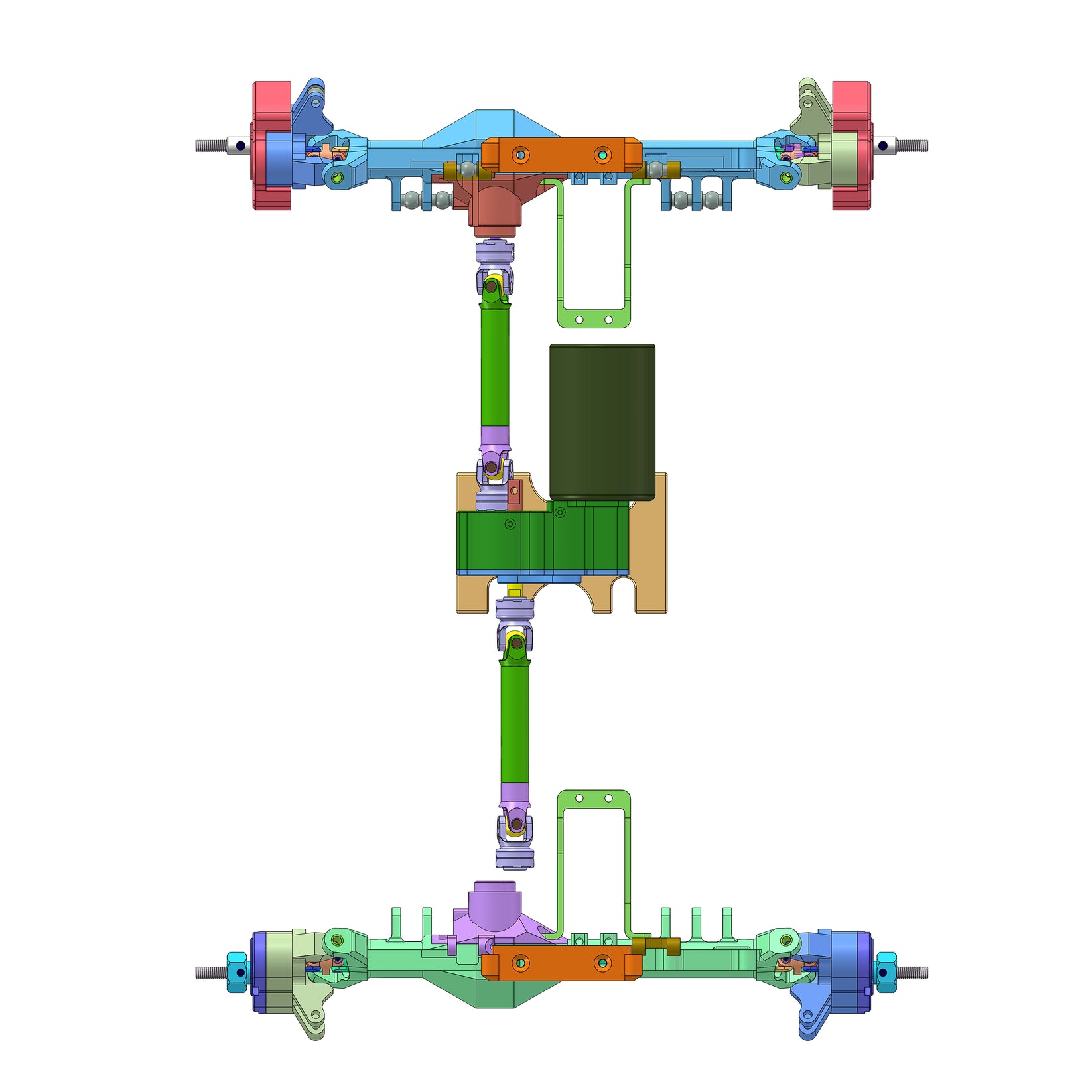 MEUS Racing 1/10 Capra 1.9 4WS UTB Isokinetic 3-Section Two Front Axle