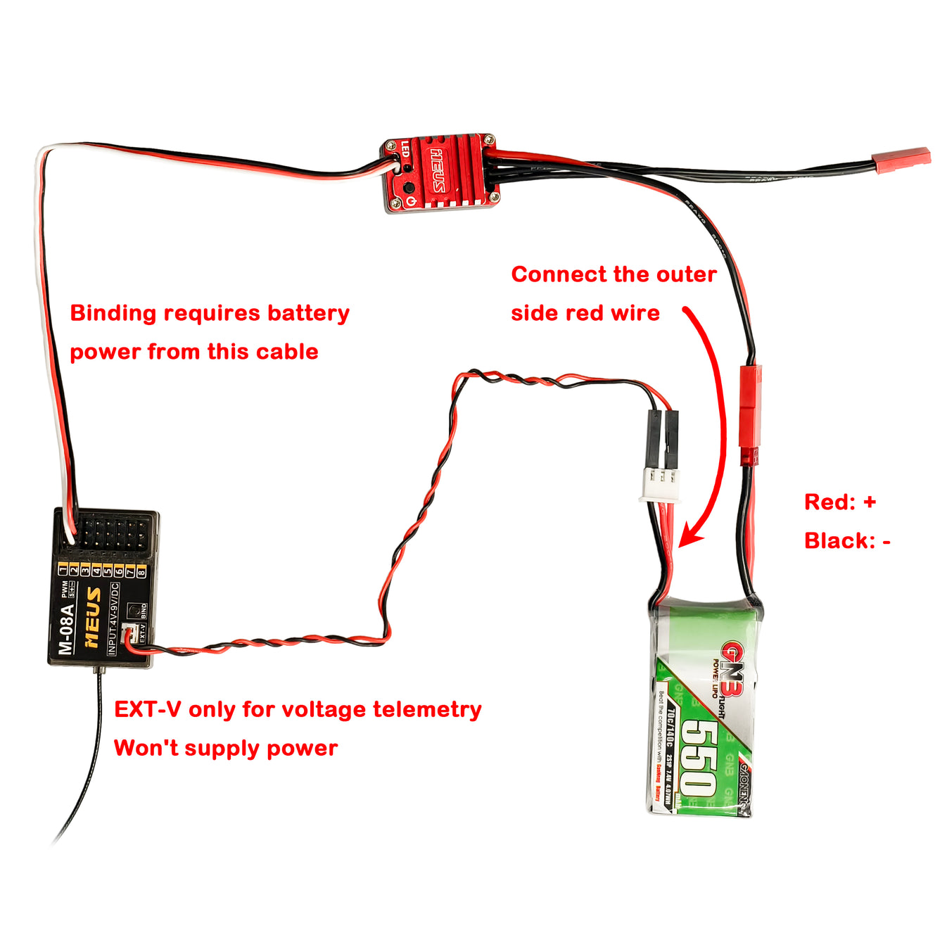MEUS Racing ME25 25A Brushed Mini ESC for 1/24 SCX24 AX24 FCX24 1/18 T
