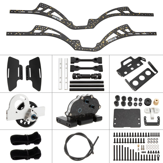MEUS Racing Gold Rush V2 Carbon Fiber LCG Chassis Kit for 1/10 SCX10
