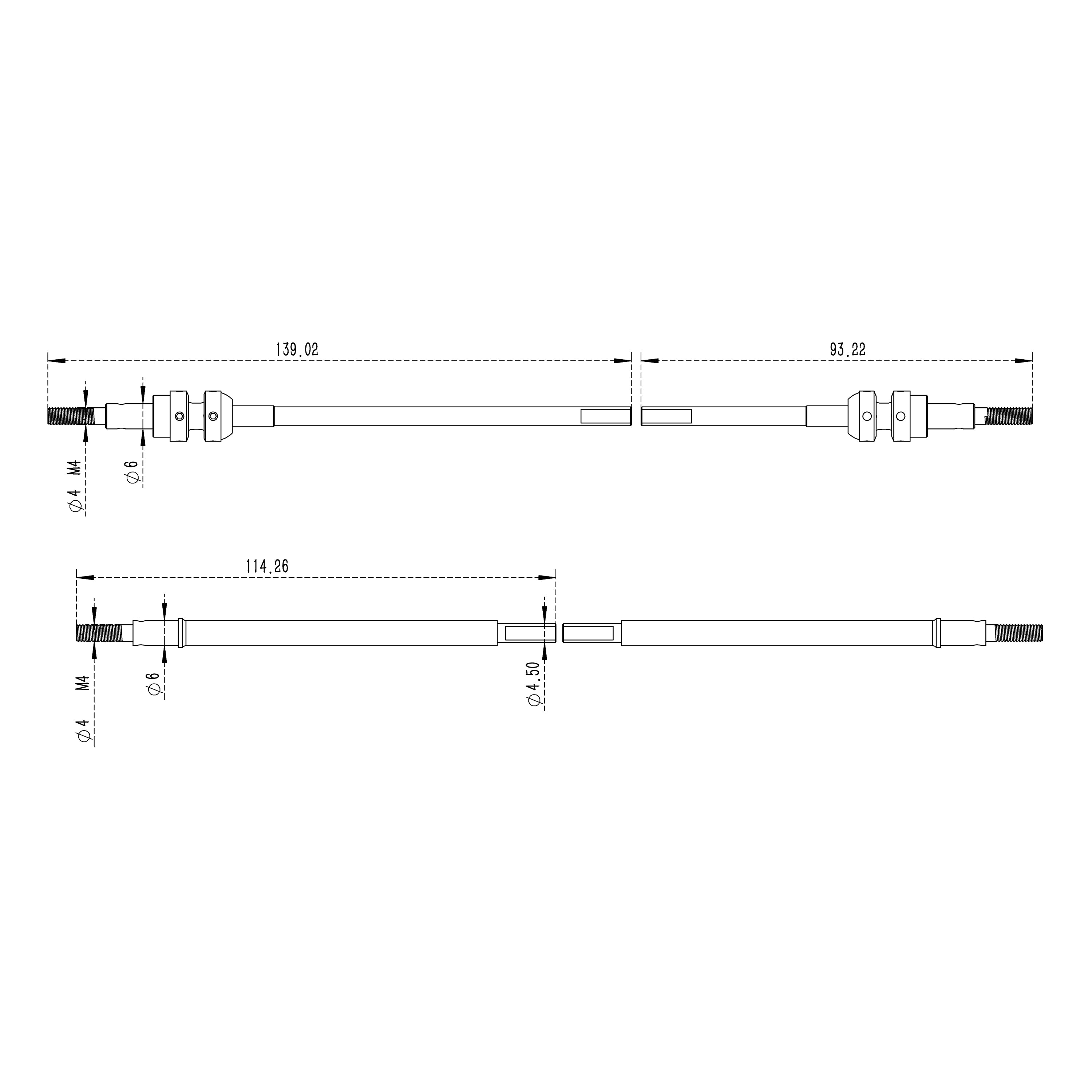 MEUS Racing Isokinetic 3-section CVD Shafts for 1/10 Vanquish H10 Optic ...