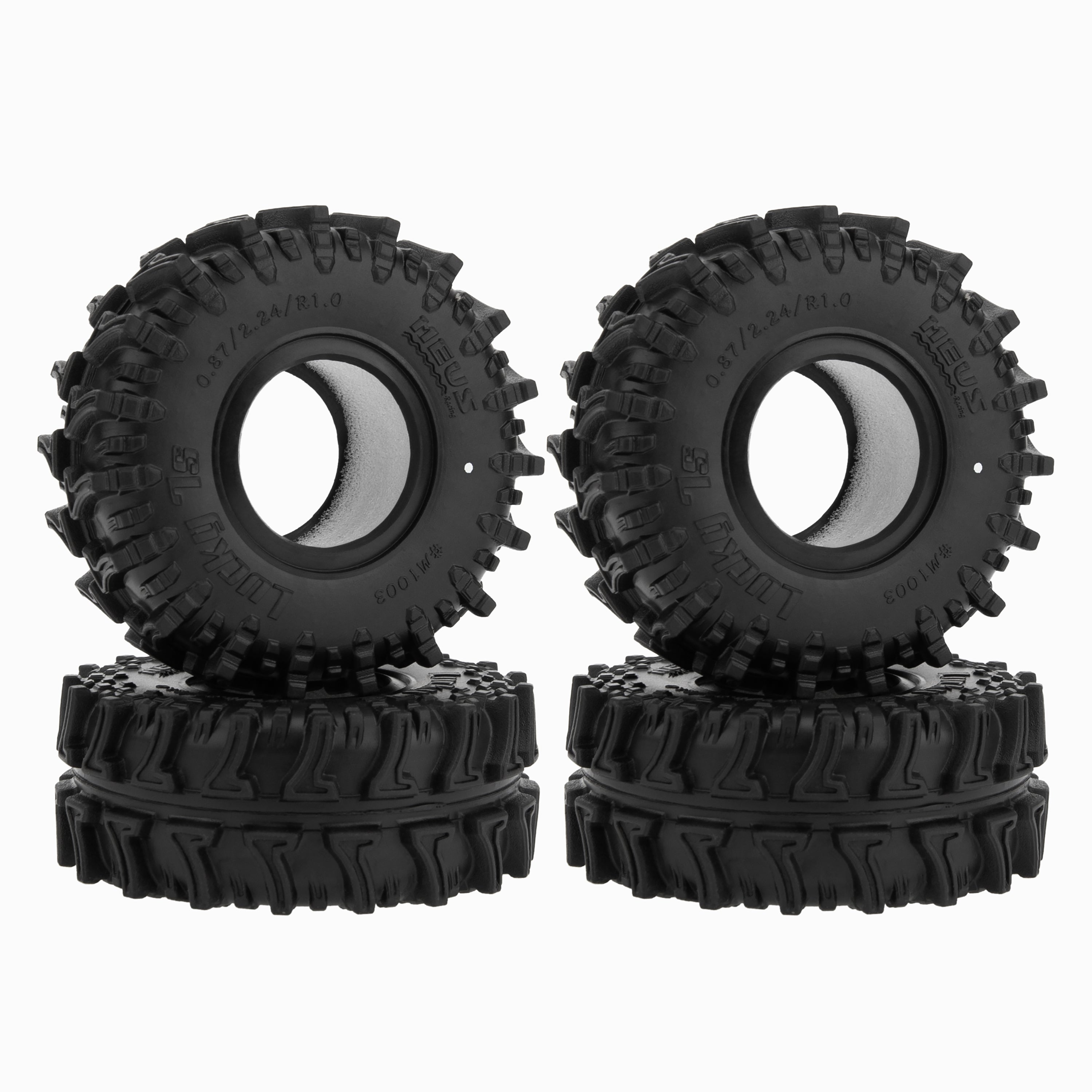 MEUS Racing 1.0-inch RC Rubber Tires 57MM & 64MM For 1/18 TRX4M 1/24 ...