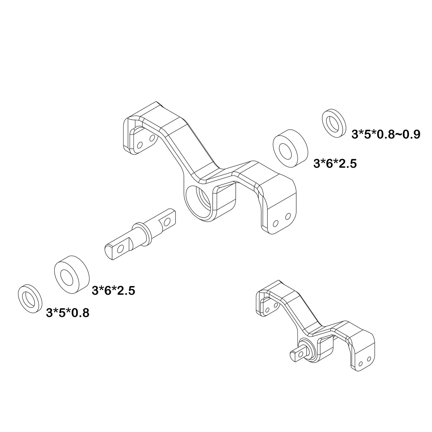 MEUS Racing Titanium LCG MD24 Chassis/ MD24 Dig Chassis Drive Shafts