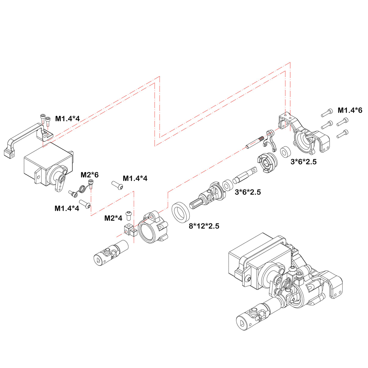 MEUS Racing Titanium LCG MD24 Chassis/ MD24 Dig Chassis Kit for Axial