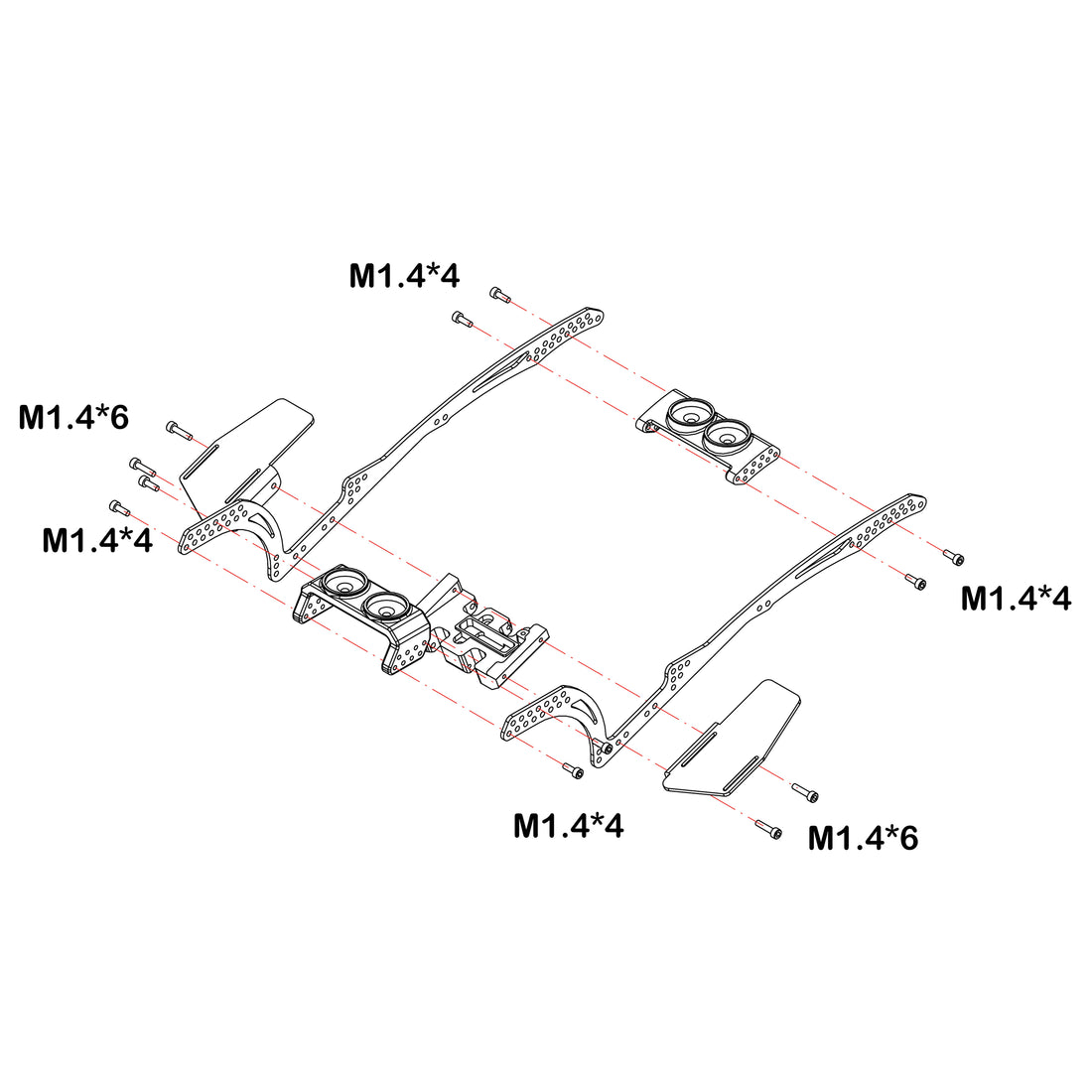 MEUS Racing Titanium LCG MD24 Chassis/ MD24 Dig Chassis Kit for Axial
