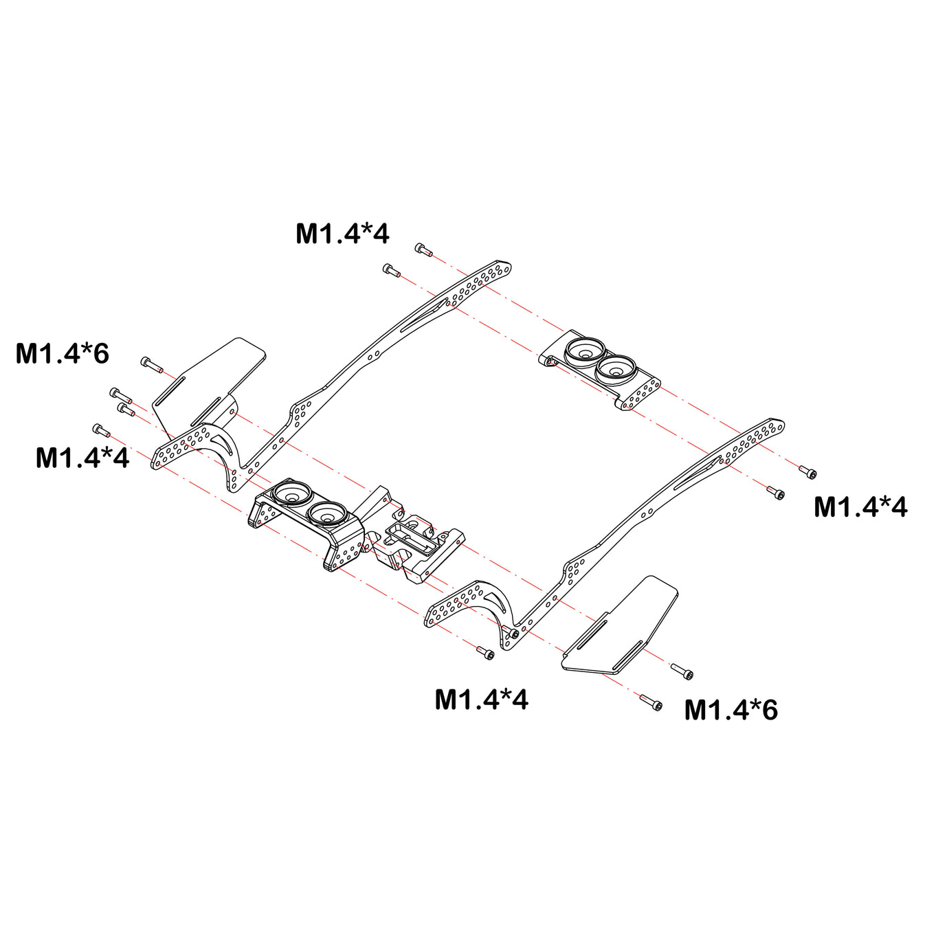 MEUS Racing Titanium LCG MD24 Chassis/ MD24 Dig Chassis Kit for Axial