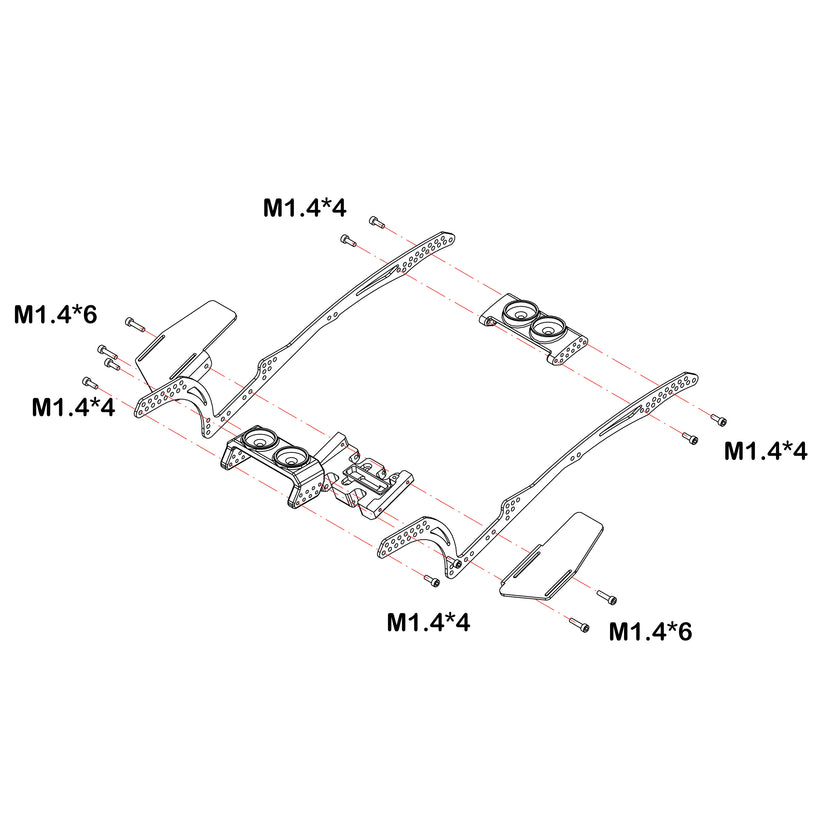 MEUS Racing Titanium LCG MD24 Chassis/ MD24 Dig Chassis Kit for Axial