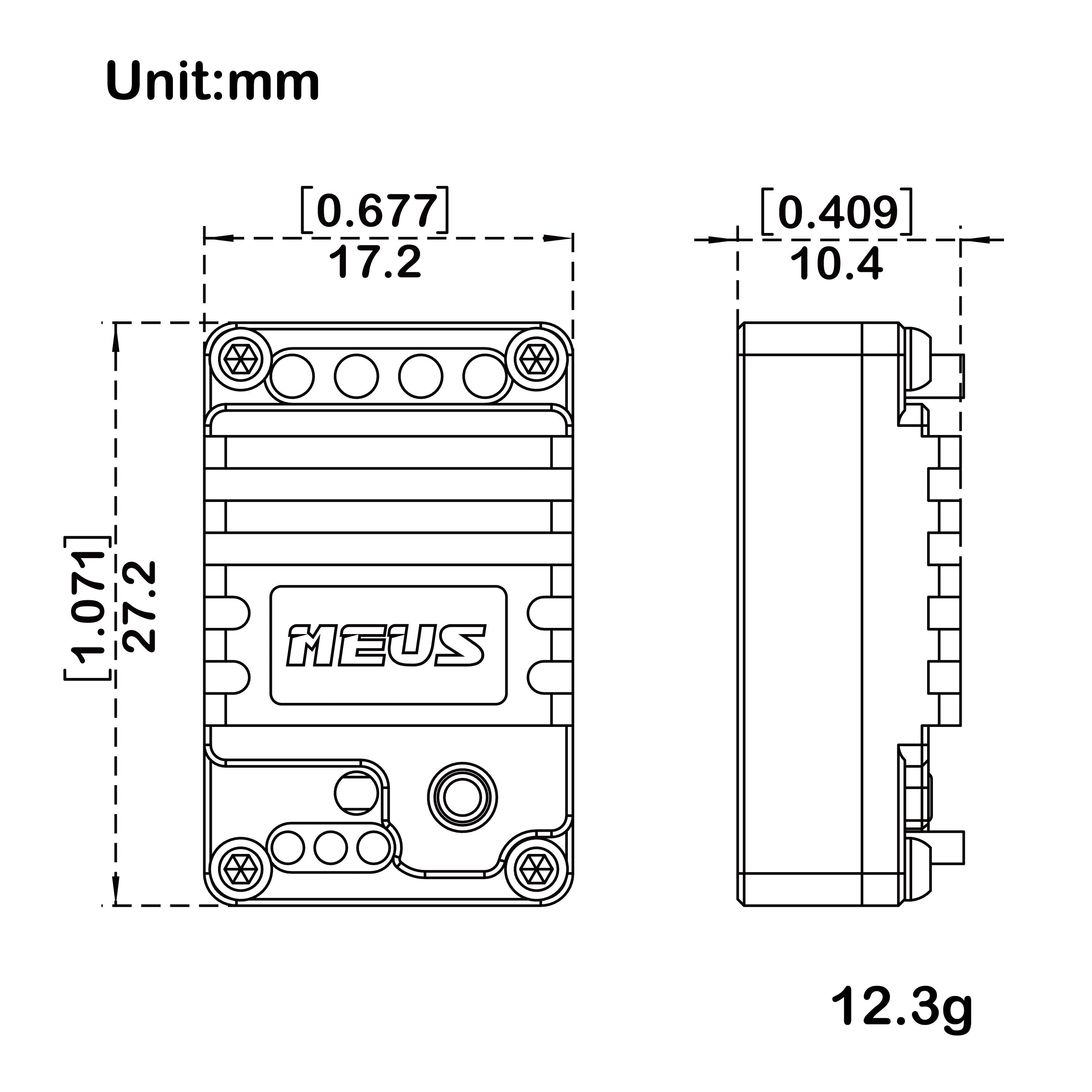 MEUS Racing ME25 25A Brushed Mini ESC for 1/24 SCX24 AX24 FCX24 1/18 T