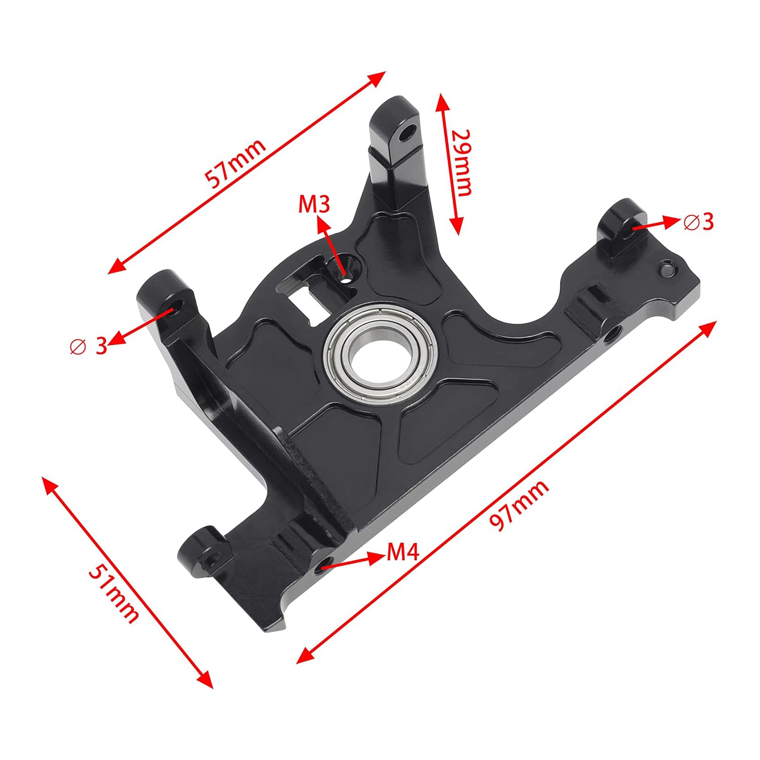 MEUS Racing Aluminum Motor Mount for Rustler 4x4 Slash LCG 1/10 RC Cra