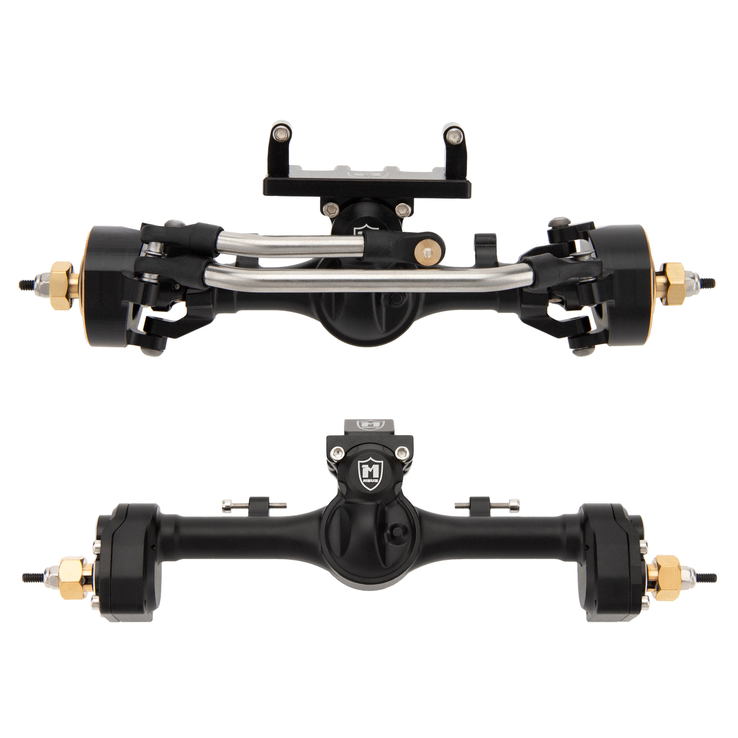 MEUS Racing Mullet Setup SCX24 Metal V2 Isokinetic Front Axle & Portal