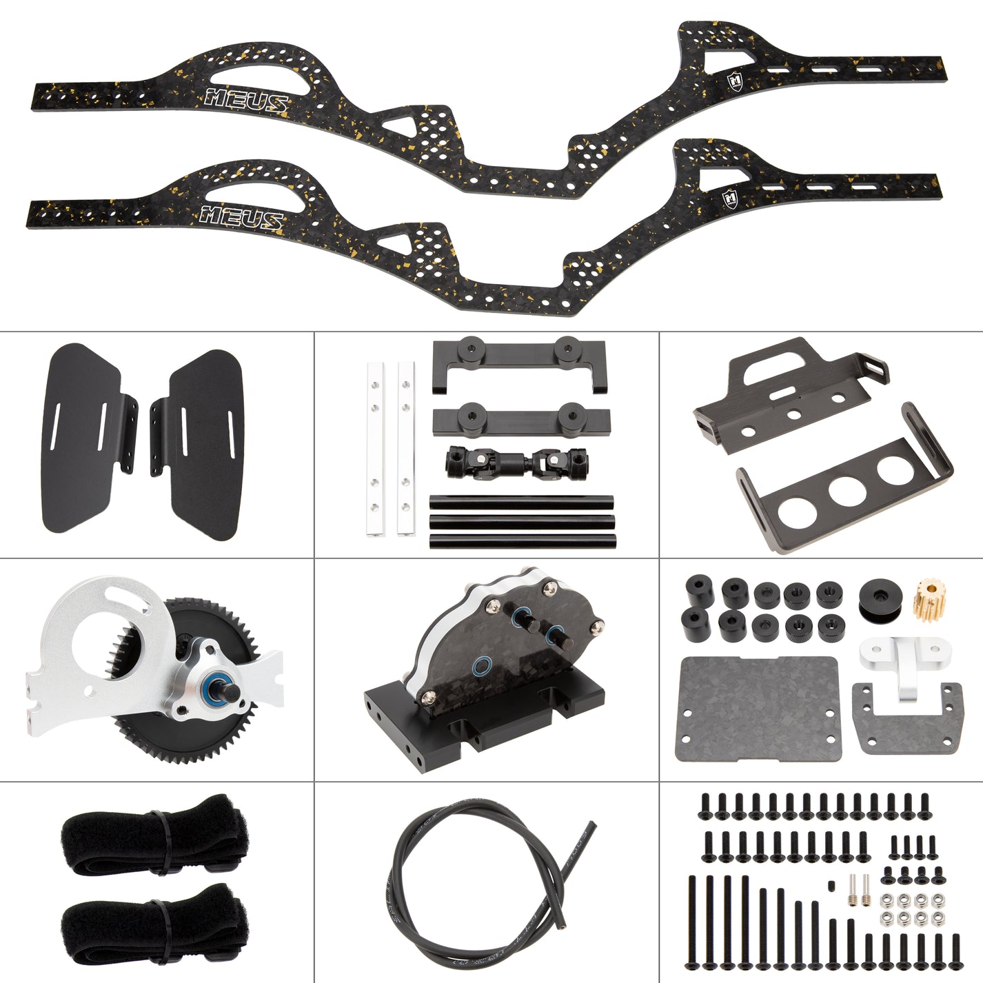 MEUS Racing RC LCG-GOLD RUSH V1 Carbon Fiber Chassis Frame DIY Kit Gea