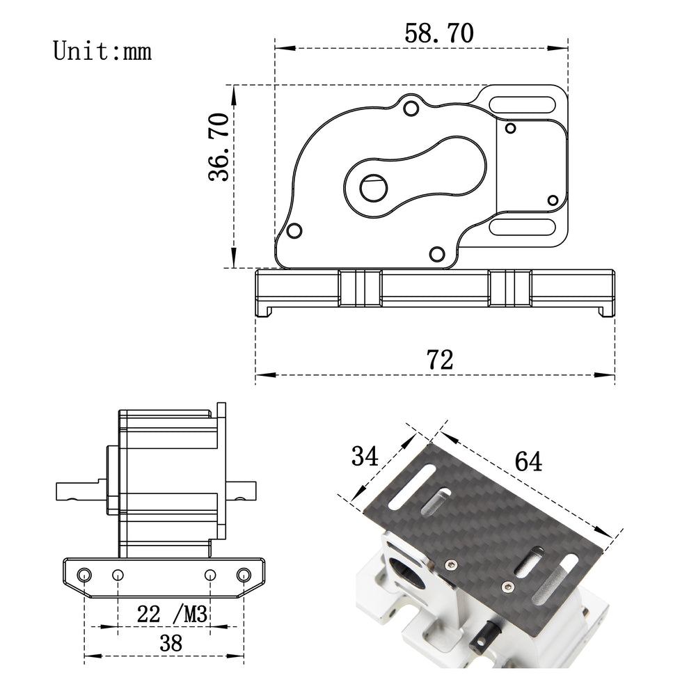 MEUS Racing Overdrive LCG Transmission for Axial SCX10 1/10 RC Crawler