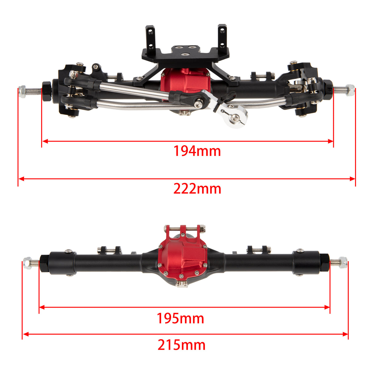 Meus Racing Metal Large Steering Integrated Straight Front & Rear Axle