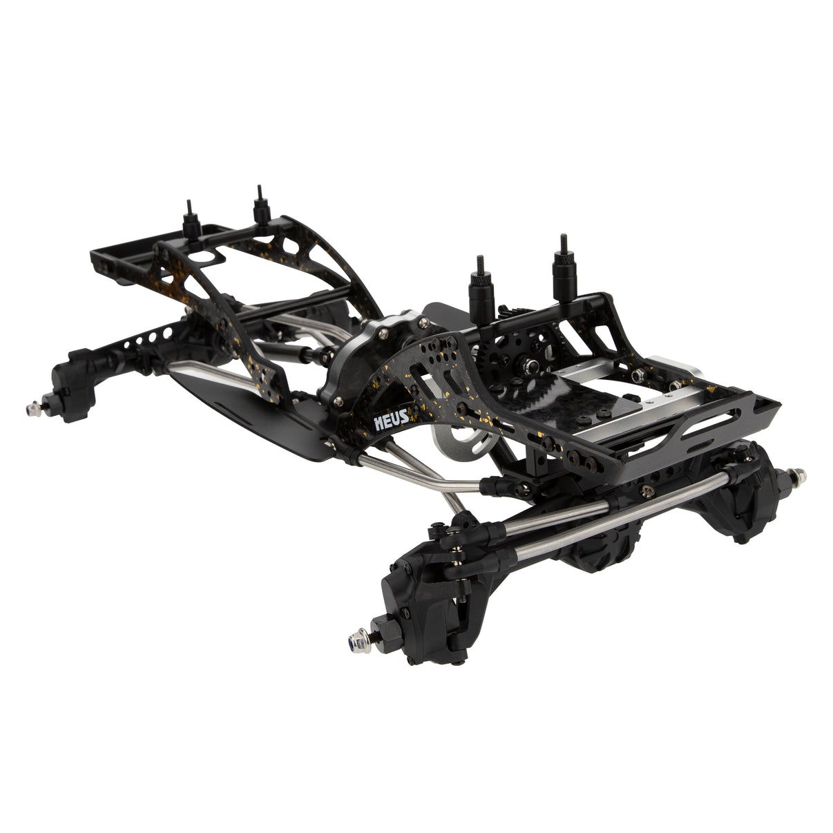 MEUS Racing RC LCG GOLD RUSH V2 Carbon Fiber Chassis & SCX10 Nylon Por