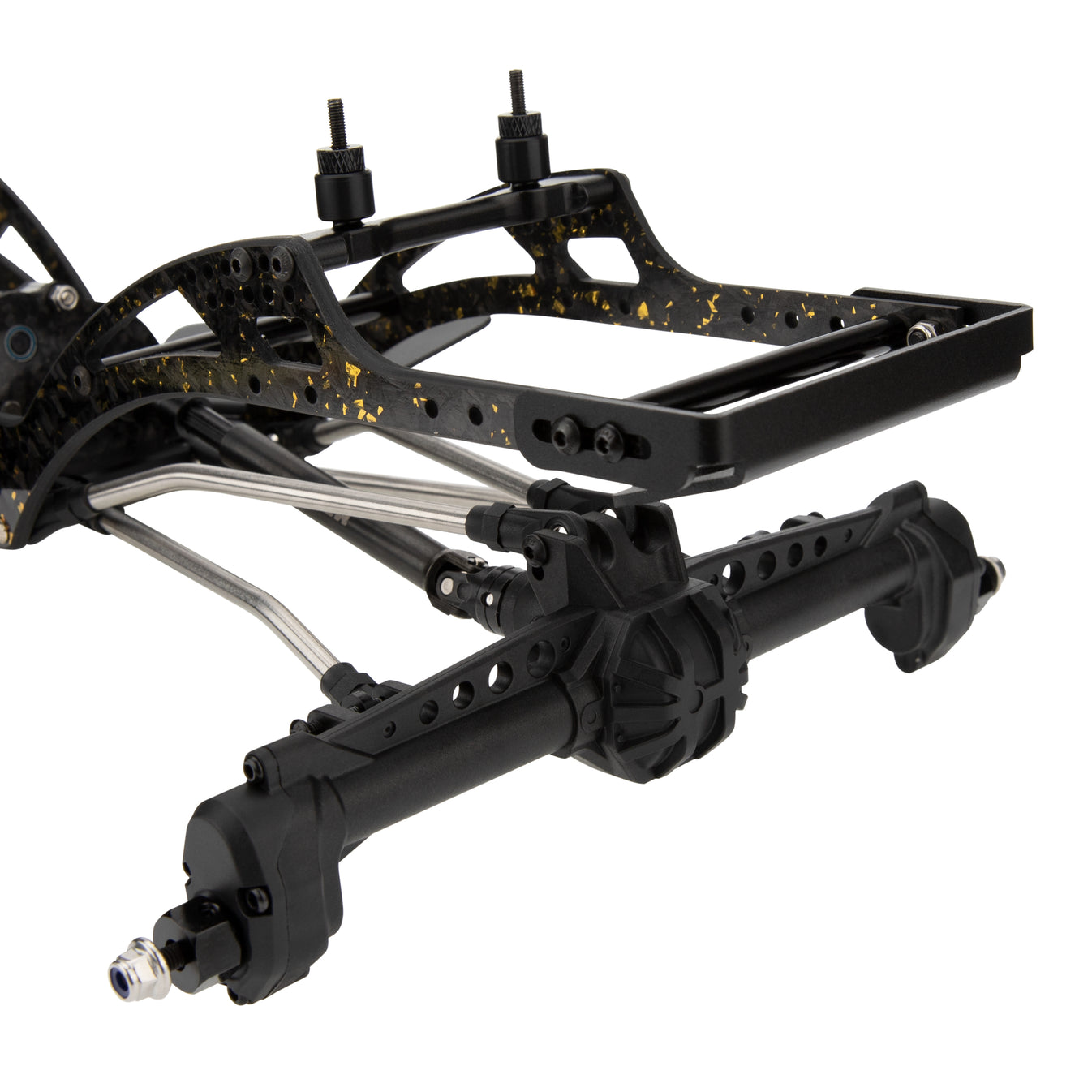 MEUS Racing RC LCG GOLD RUSH V2 Carbon Fiber Chassis & SCX10 Nylon Por