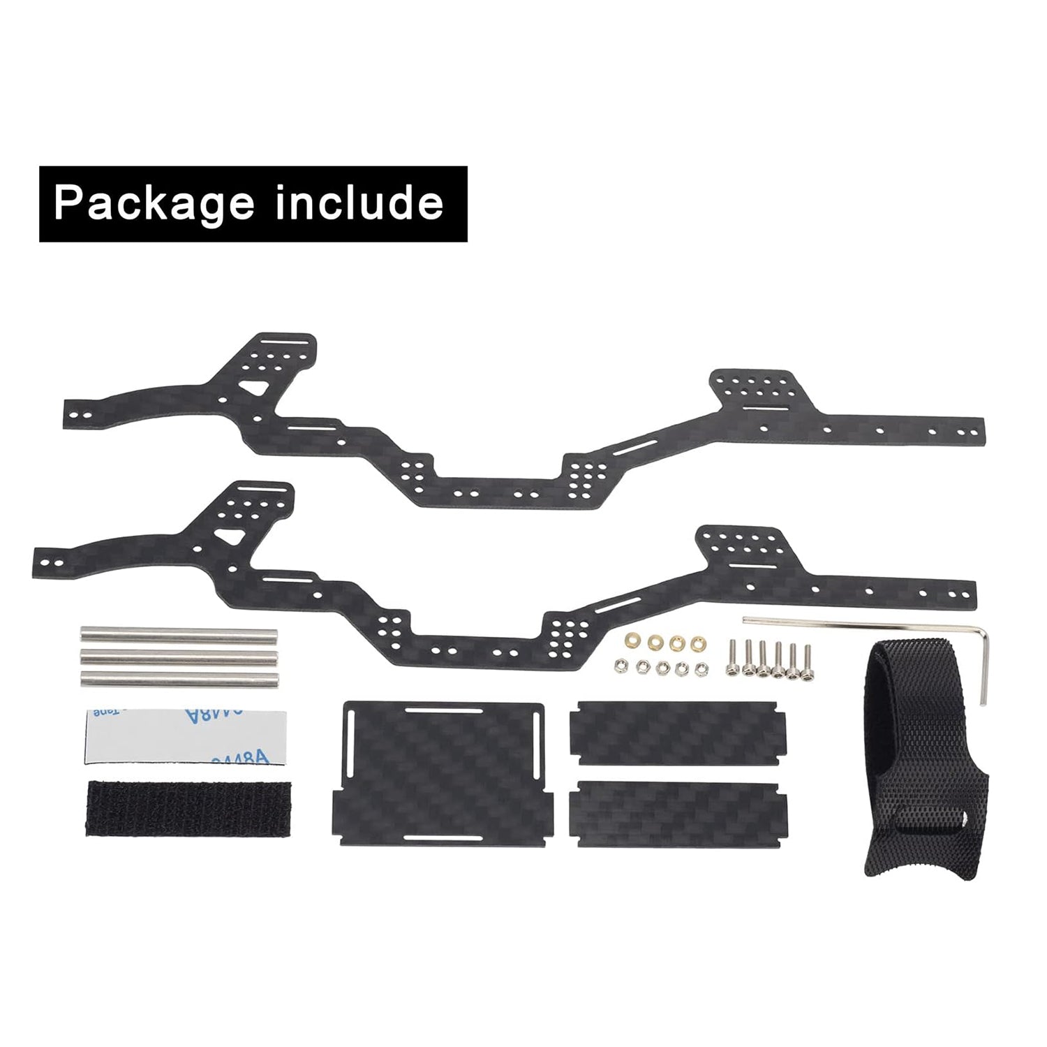 MEUS Racing Carbon Fiber LCG Chassis Kit Frame Girder for Axial SCX24 ...