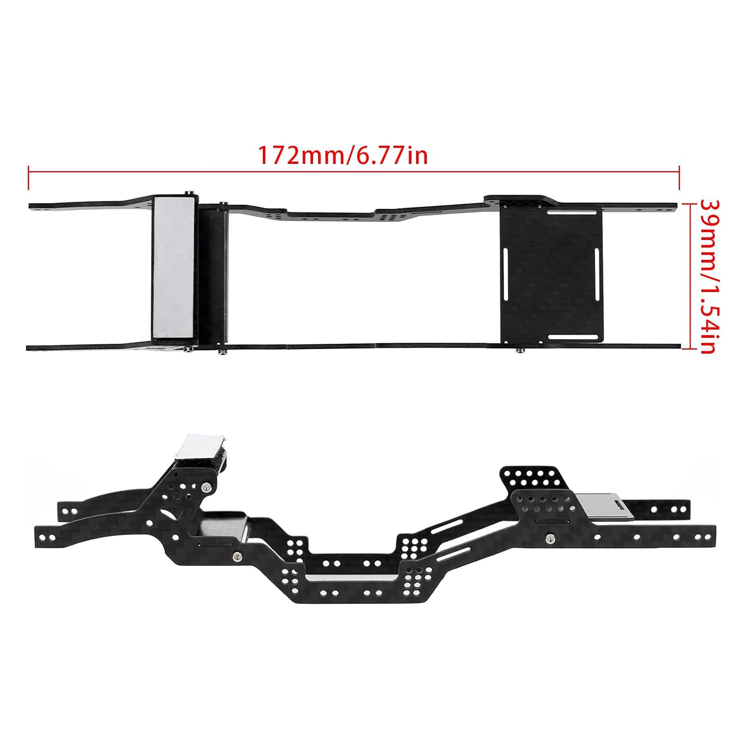 MEUS Racing Carbon Fiber LCG Chassis Kit Frame Girder for Axial SCX24 ...