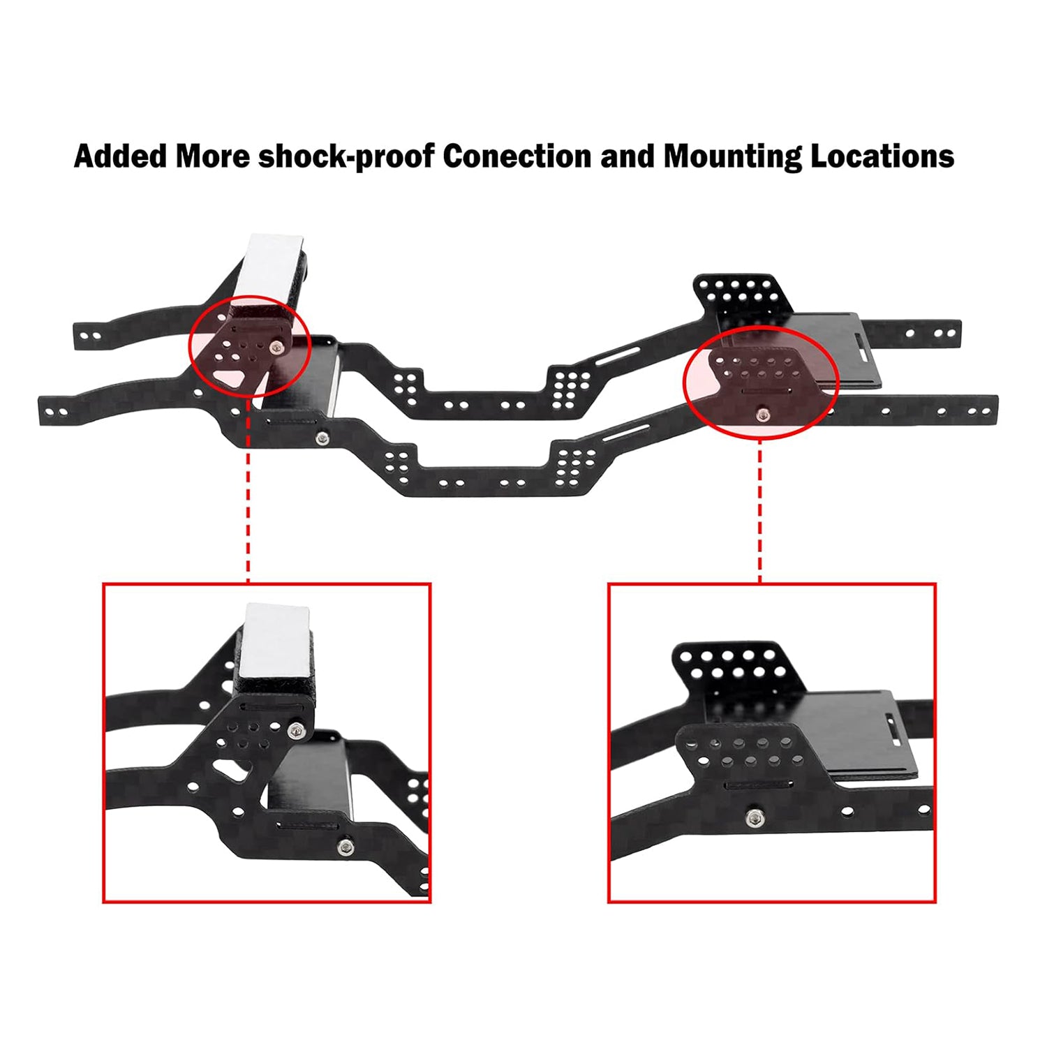 MEUS Racing Carbon Fiber LCG Chassis Kit Frame Girder for Axial SCX24 ...