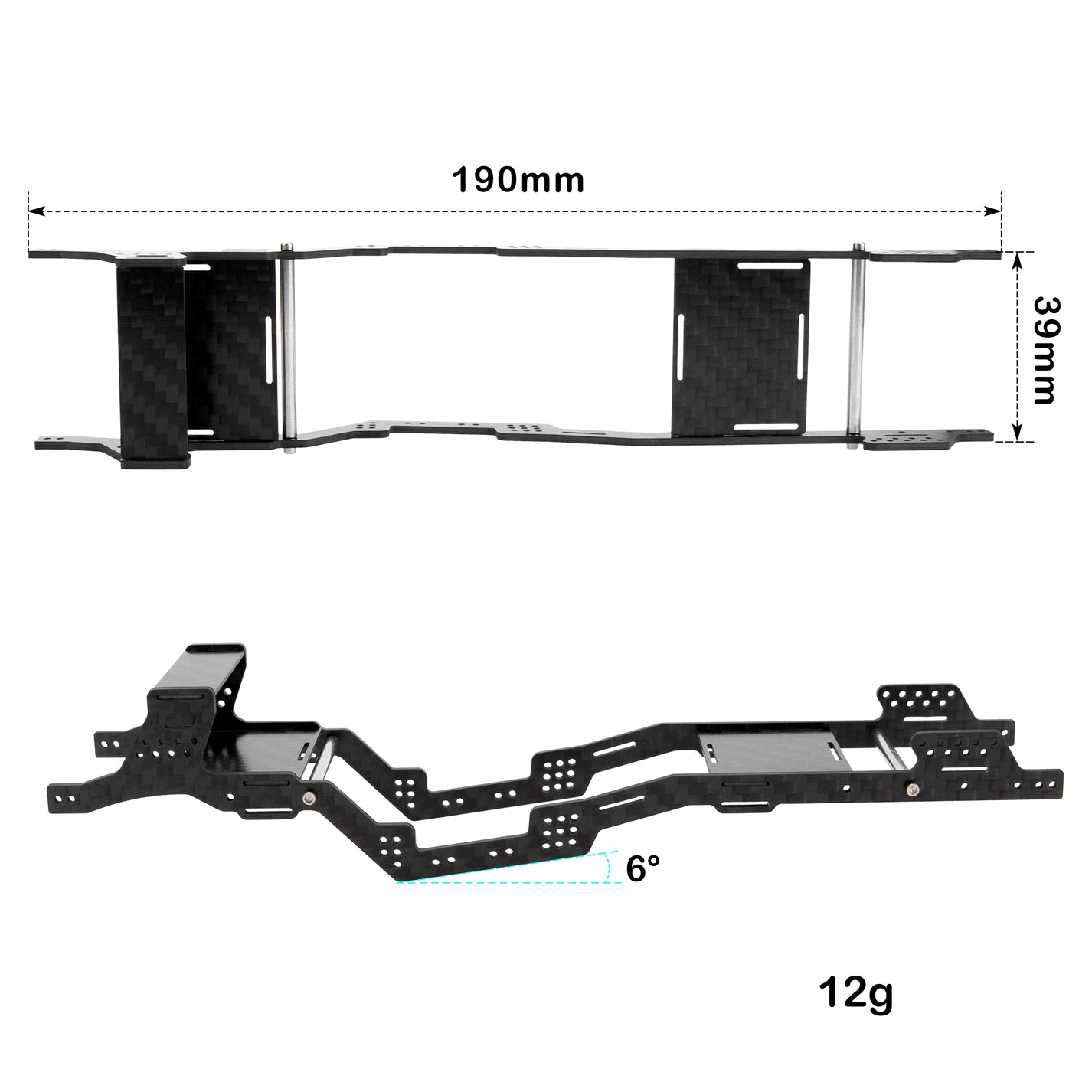MEUS Racing LCG Carbon Fiber Chassis Kit Frame Girder-Low Center of Gr