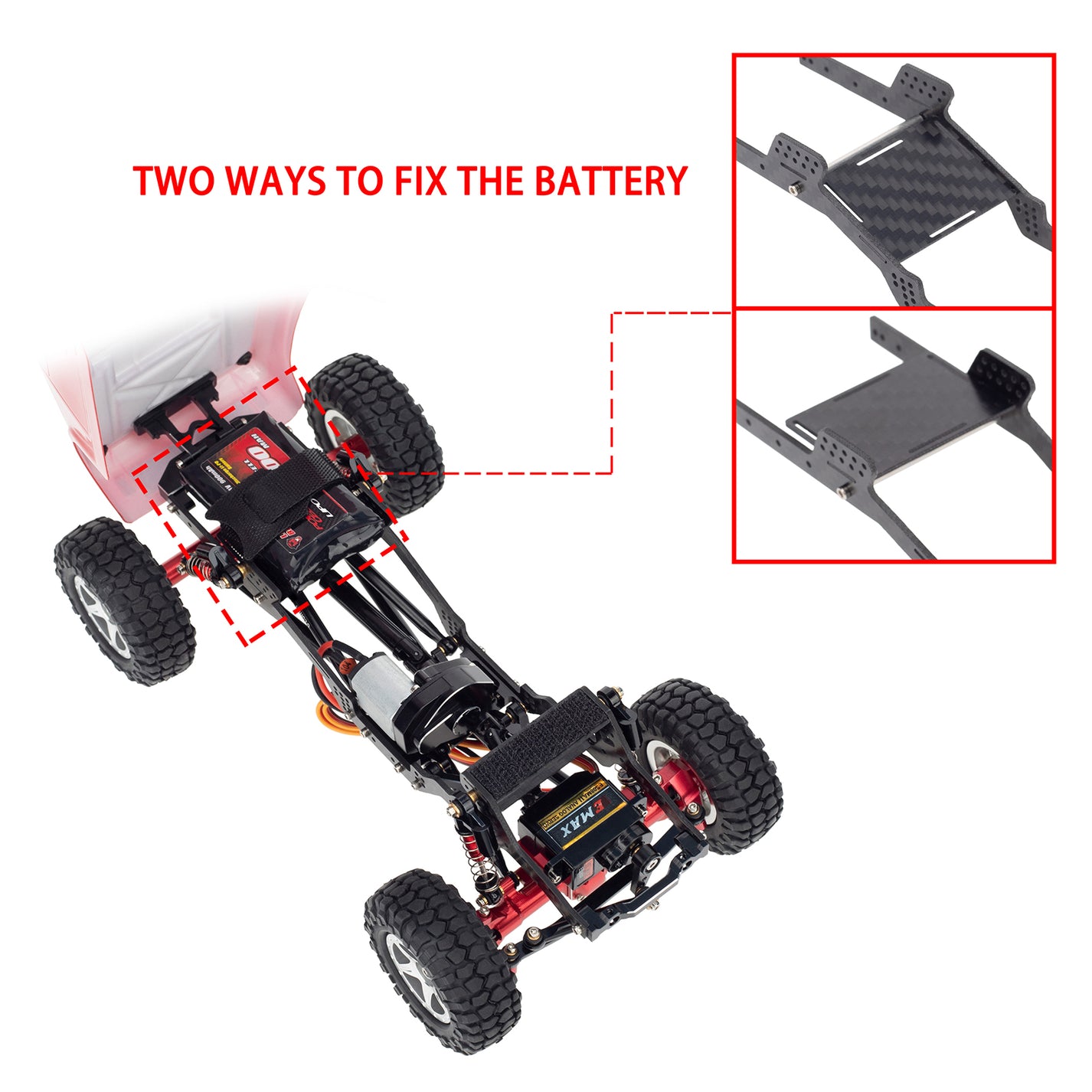 MEUS Racing Carbon Fiber LCG Chassis Kit Frame Girder for Axial SCX24 ...
