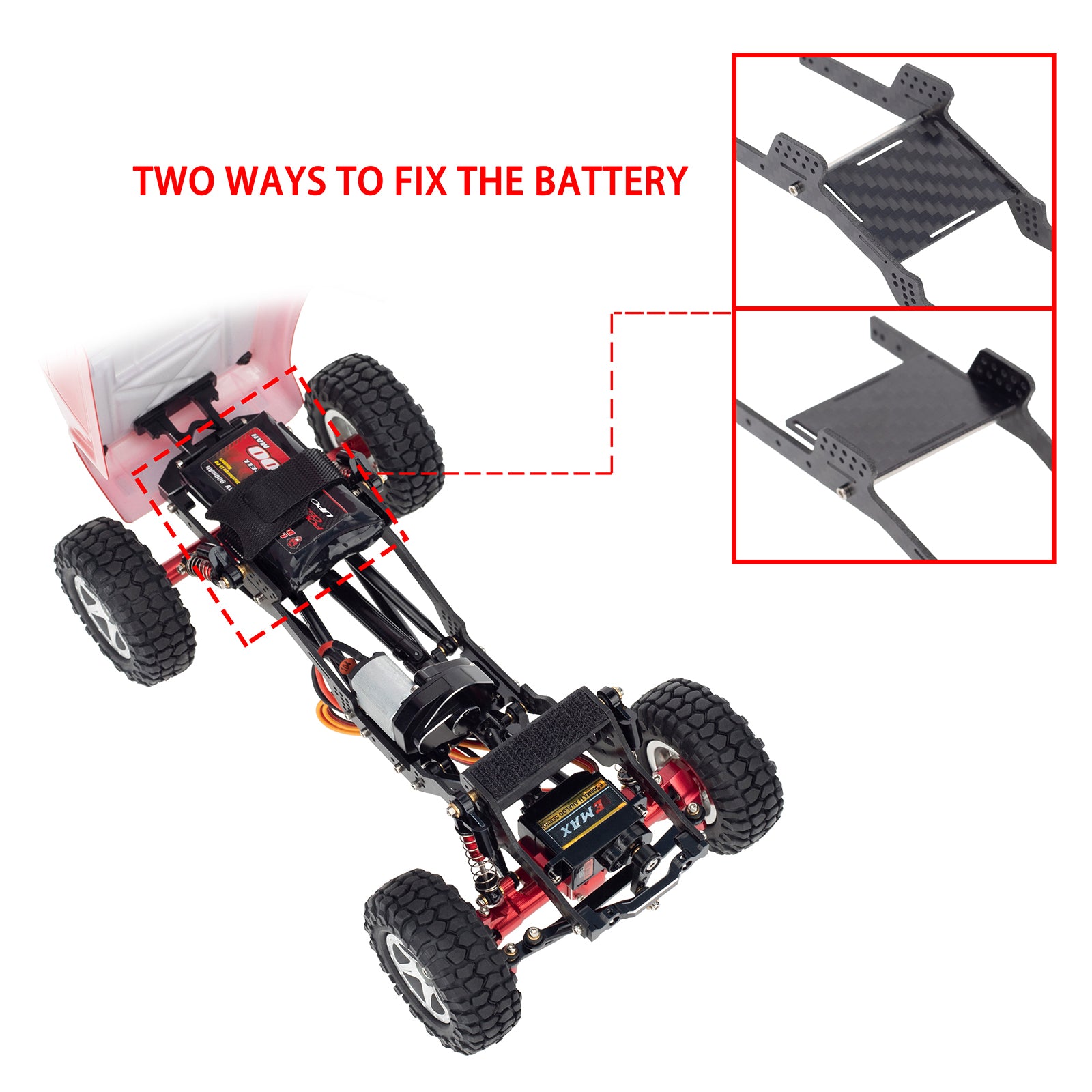 MEUS Racing Carbon Fiber LCG Chassis Kit Frame Girder for Axial SCX24 ...