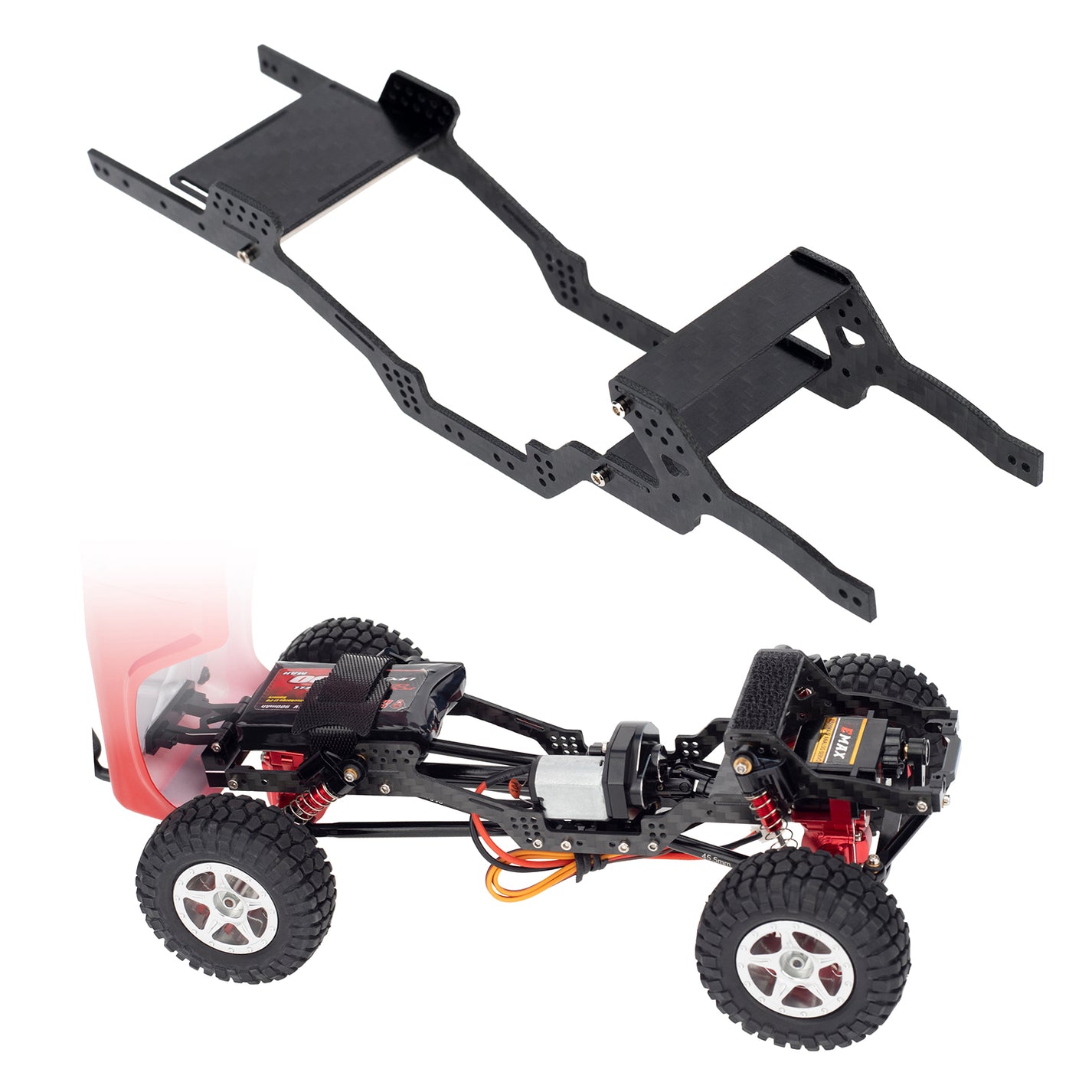 MEUS Racing Carbon Fiber LCG Chassis Kit Frame Girder for Axial SCX24 ...