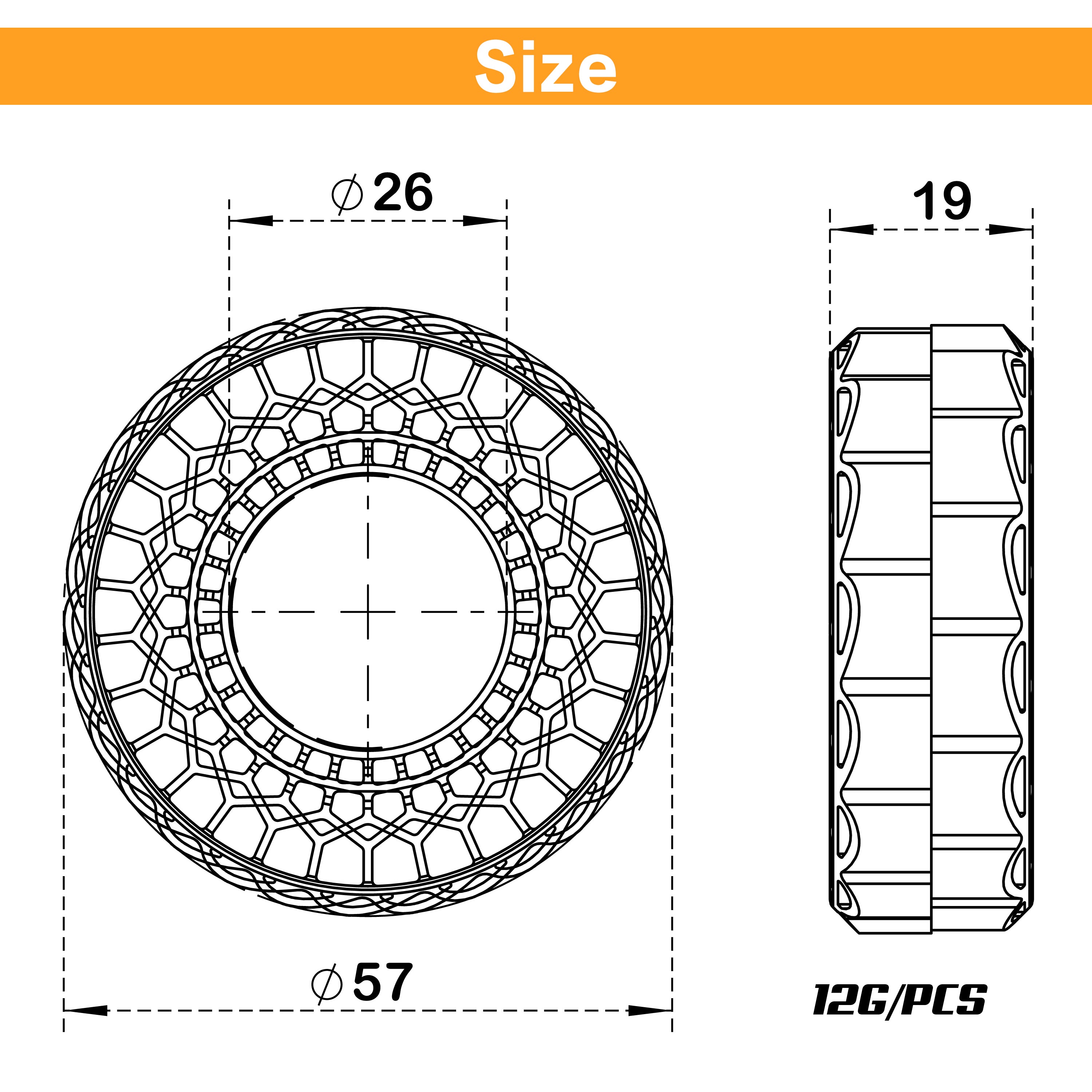 【US Warehouse】MEUS Racing Silicone Rubber Inserts for 62-66mm 1.0" Tir