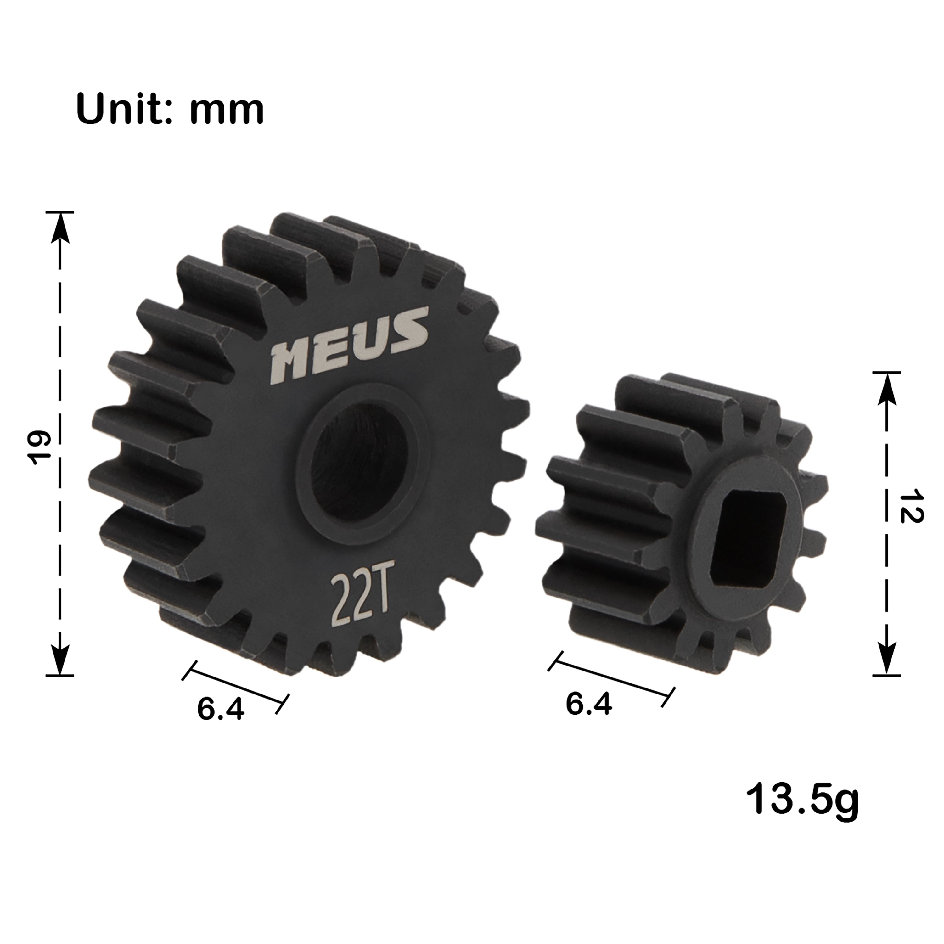 MEUS Racing 32P Overdrive Portal Gears for Capra 1.9 UTB SCX10 III