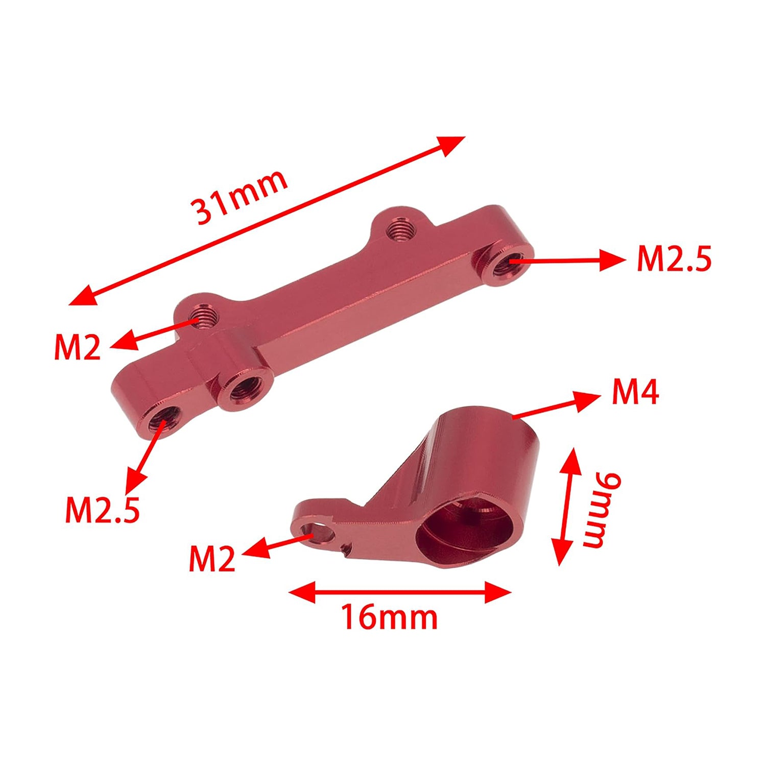 MEUS Racing Aluminum Alloy CNC Steering Knuckle C-Hubs Bellcranks Set