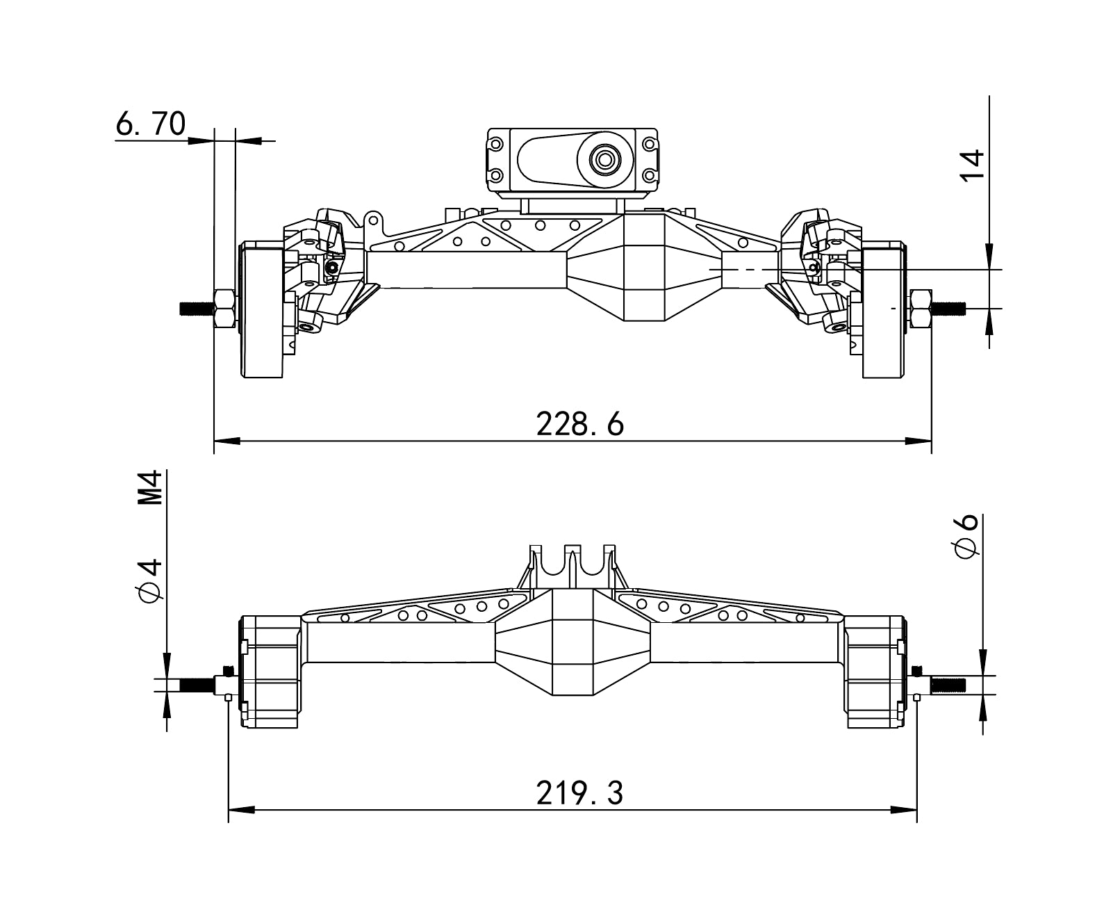 MEUS Racing Capra 1.9 UTB Isokinetic 3-Section CVDs Portal Front Rear
