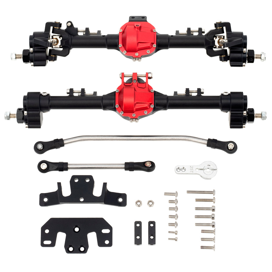 MEUS Racing Metal SCX10 Axles Front and Rear Portal Axles for Axial SC